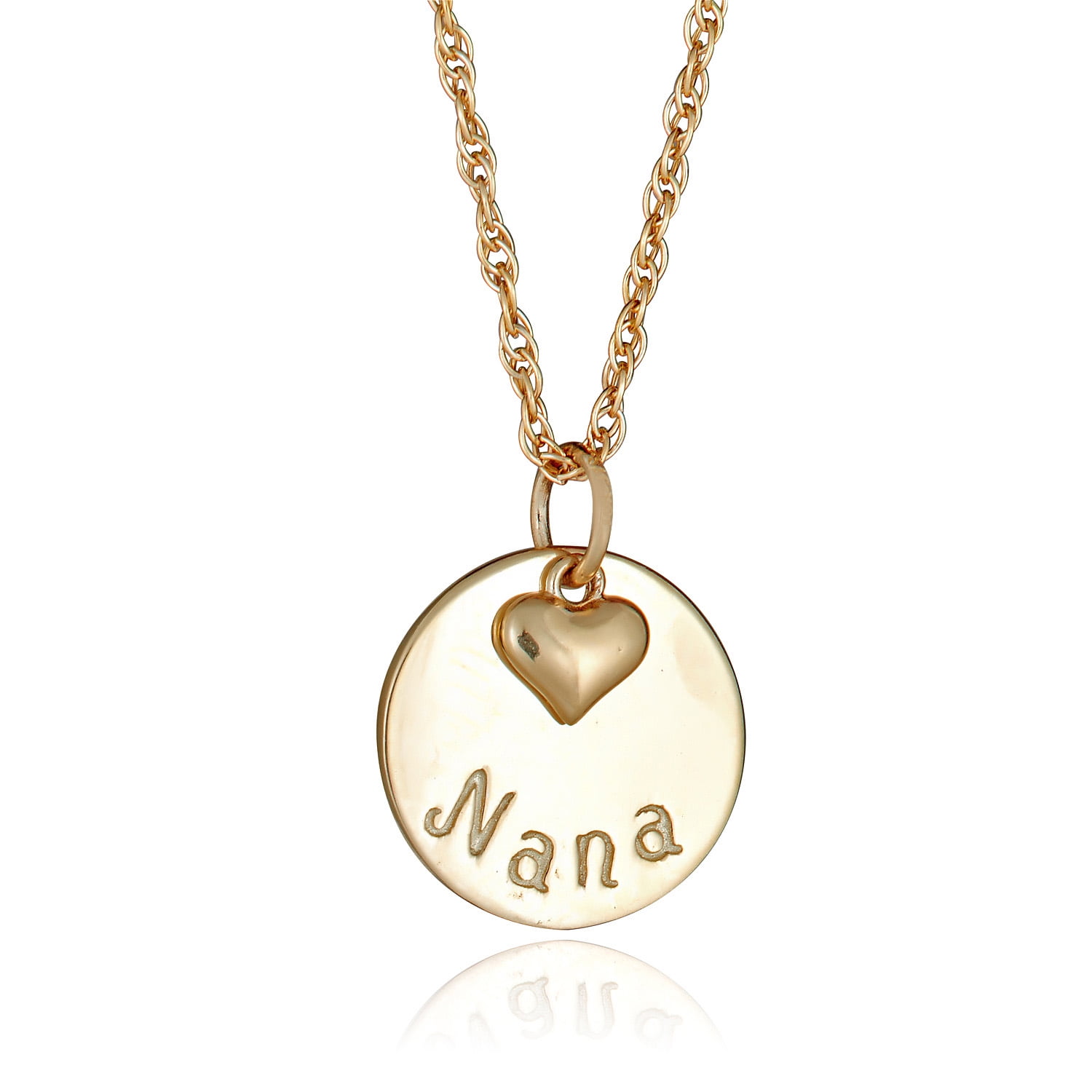 AVORA 10K Yellow Gold Grandmother "Nana" Pendant Necklace with 18 ...