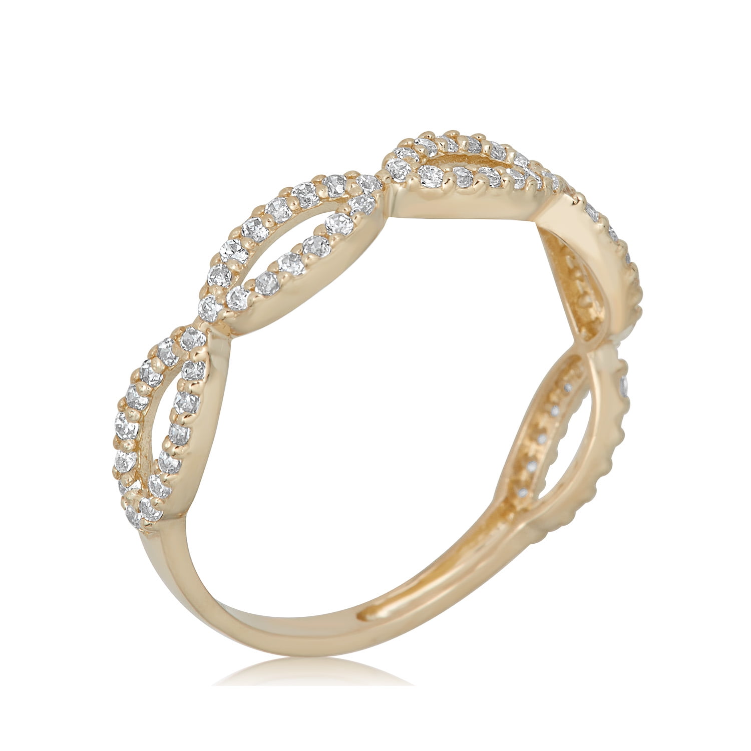 AVORA 10K Yellow Gold Simulated Diamond CZ Loose Braid Fashion Ring - Size 7 - Walmart.com