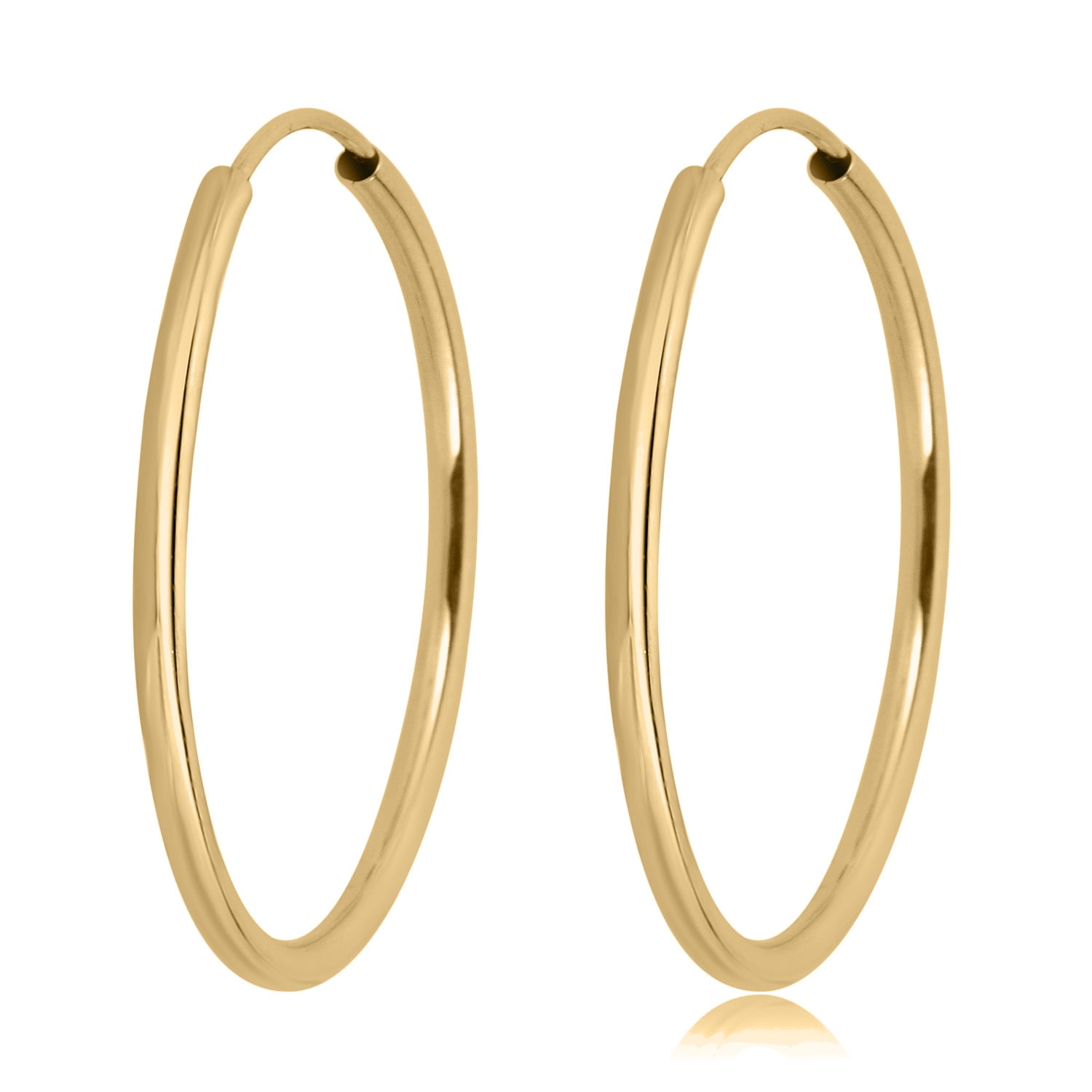 AVORA 14K Yellow Gold Endless Continuous Polished Hoop Earrings ...