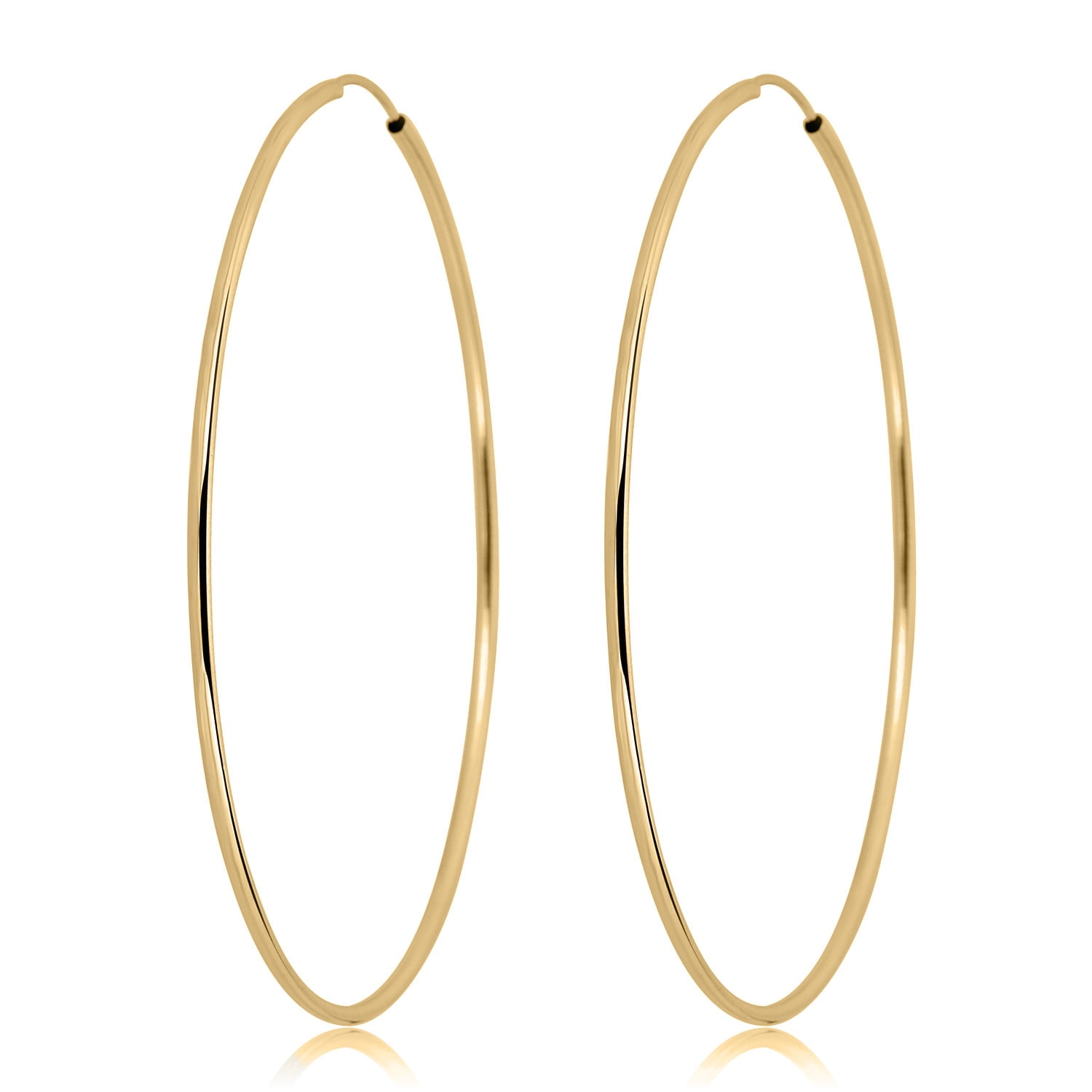 AVORA 14K Yellow Gold Endless Continuous Polished Hoop Earrings ...