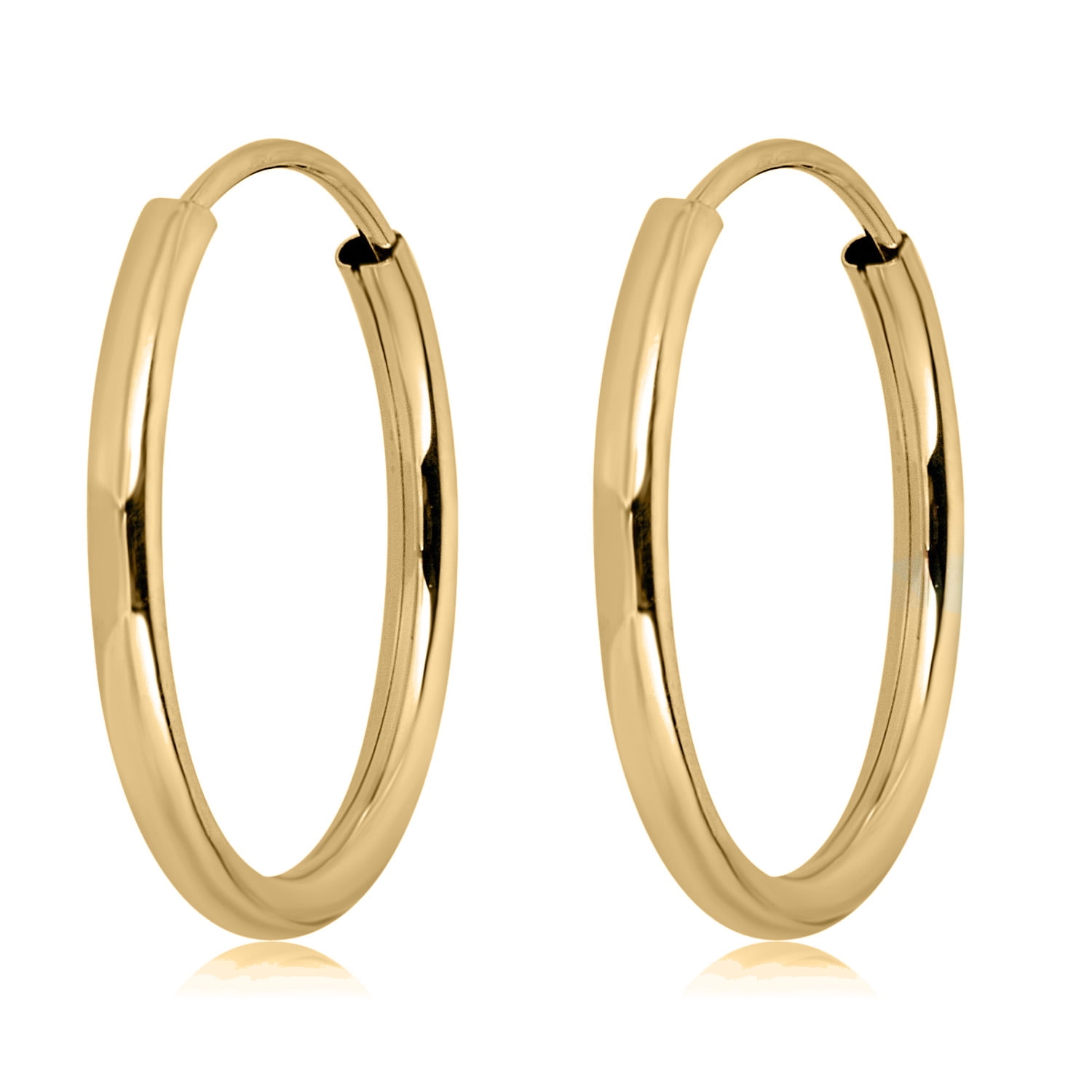 AVORA 14K Yellow Gold Endless Continuous Polished Hoop Earrings ...