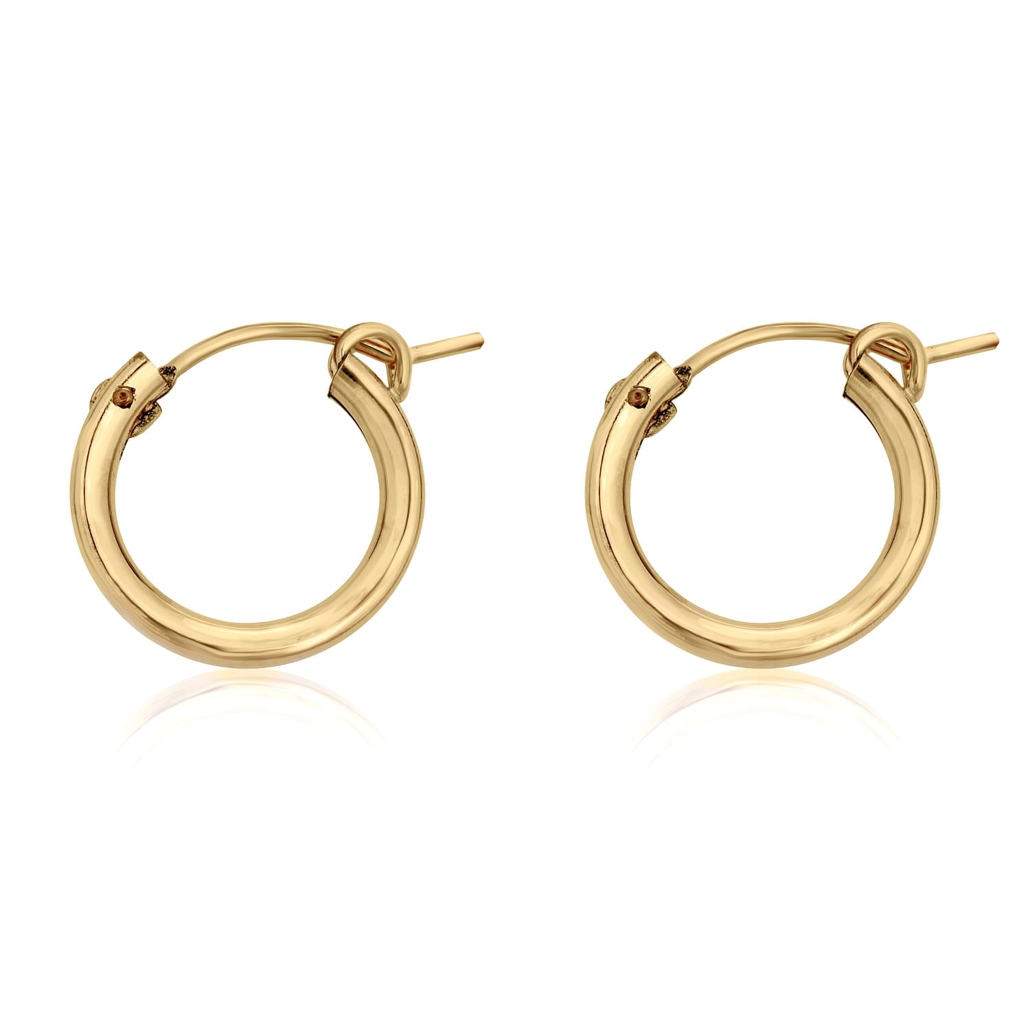 AVORA 14K Yellow Gold-Filled 2.25mm Thick 15mm Hoop Earrings - Walmart.com