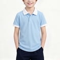 AVRNLIQ Boys 100% Cotton Short Sleeve Polo Shirt School Uniform Casual ...