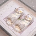 AVRNLIQ Girls Sparkle Flat Sandals Little Kid Open Toe Summer Shoes ...