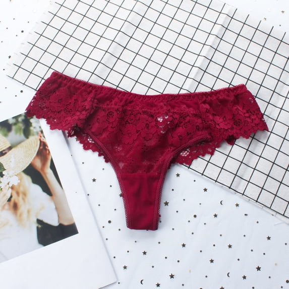 AVRNLIQ Womens No Show Polyamide Lace Thong Low Rise Seamless ...