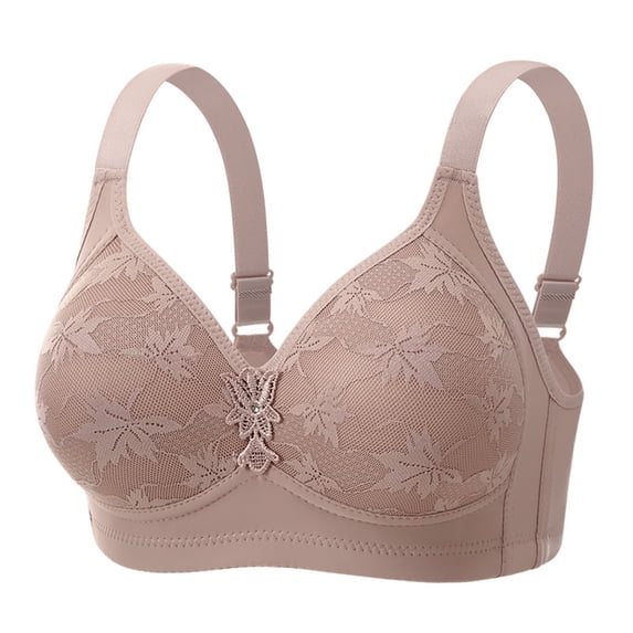 AVRNLIQ Womens Plus Size Wireless Bra Non Wired Full Coverage Lace ...