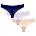 AVRNLIQ Womens Seamless Bikini Underwear 3 Pack No Show Laser Cut Edge ...
