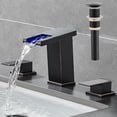 AVSIILE LED Bathroom Faucet 3 Hole, Chrome Waterfall Bathroom Faucets ...