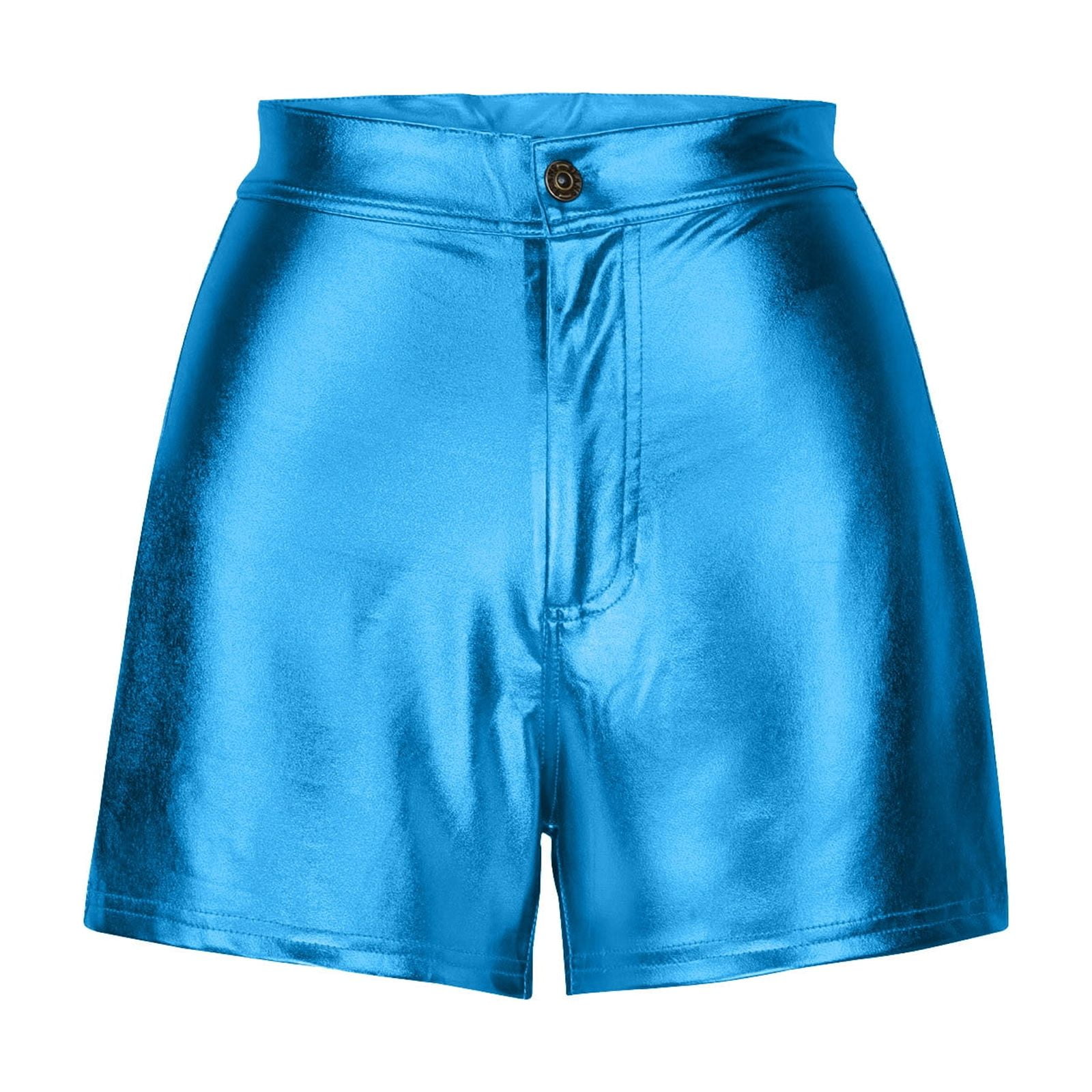 AVTOIFY Summer Womens Shorts Casual, Women's Metal Candy Color Elastic ...