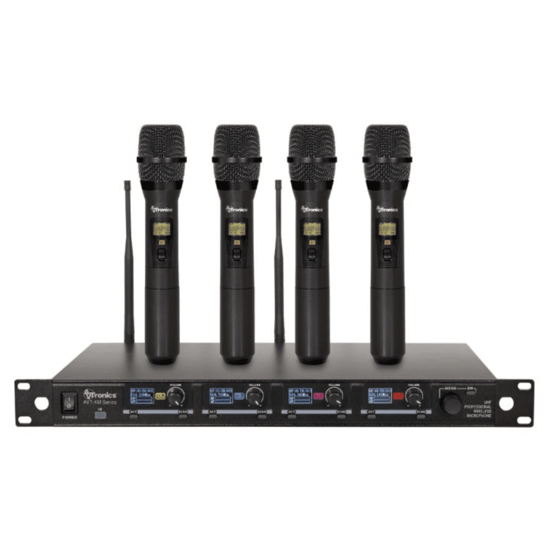 AVTronics 1,000 Channel Mic System! 4 Handhelds, Clear Vocals, Perfect ...