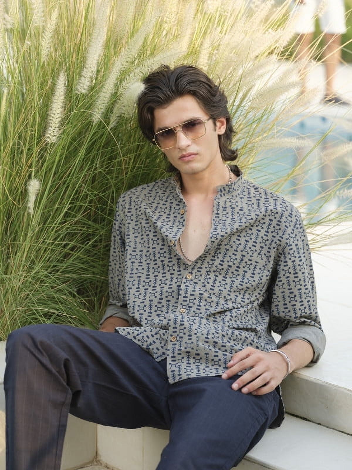 AVYAKTA - Block Printed Shirt | Organic & Sustainable Fashion - Walmart.com