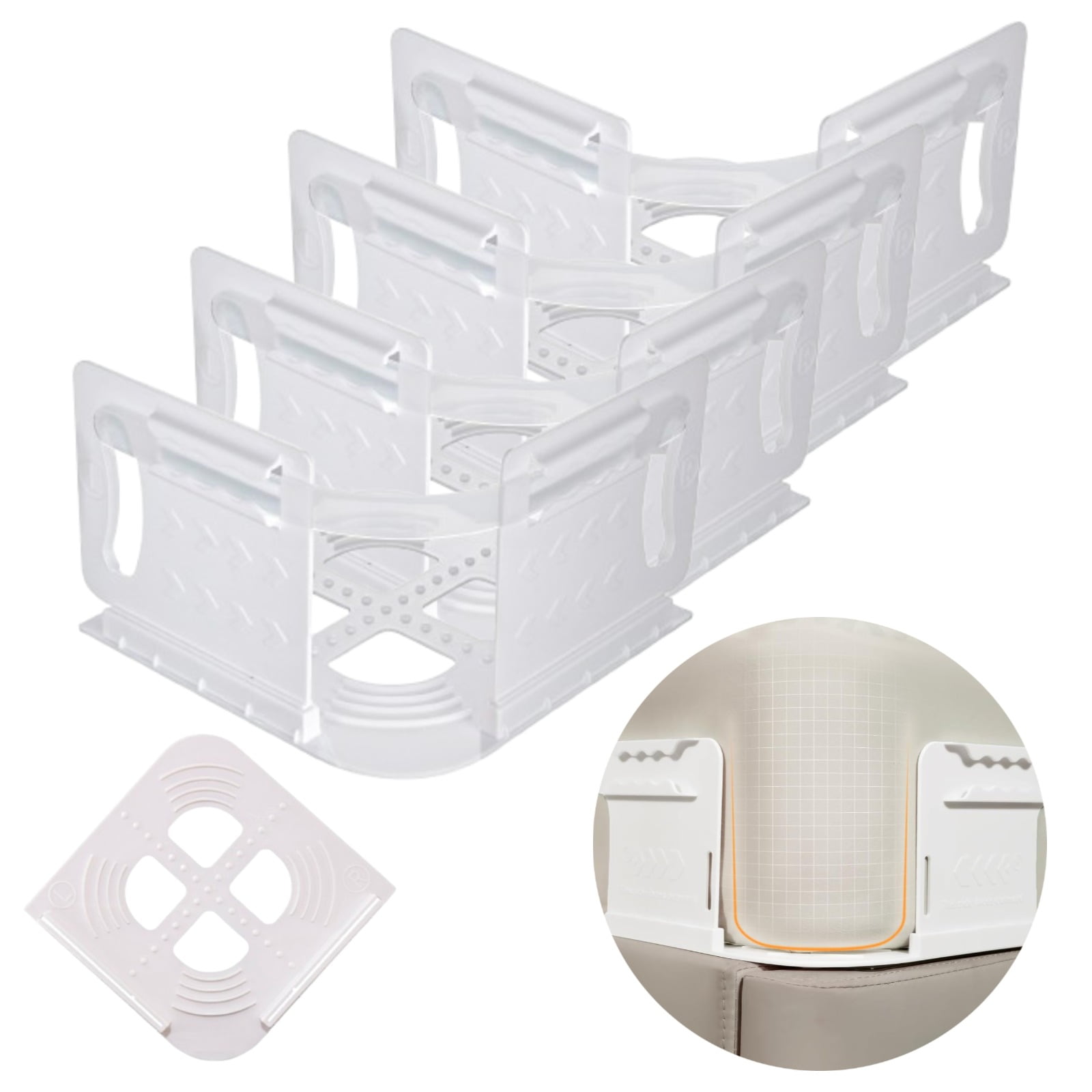 AVYERVO 4Pack Never Tuck Again! Open Corner Sheet Holder w/ Lock Strips | Heavy Duty Grip for ...