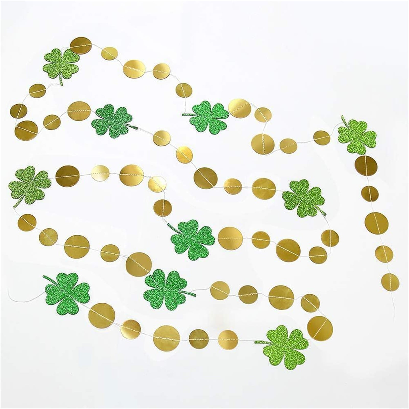 AVYERVO 52ft St Patricks Day Garland, Rustic Home Decor 4 PCS Green ...