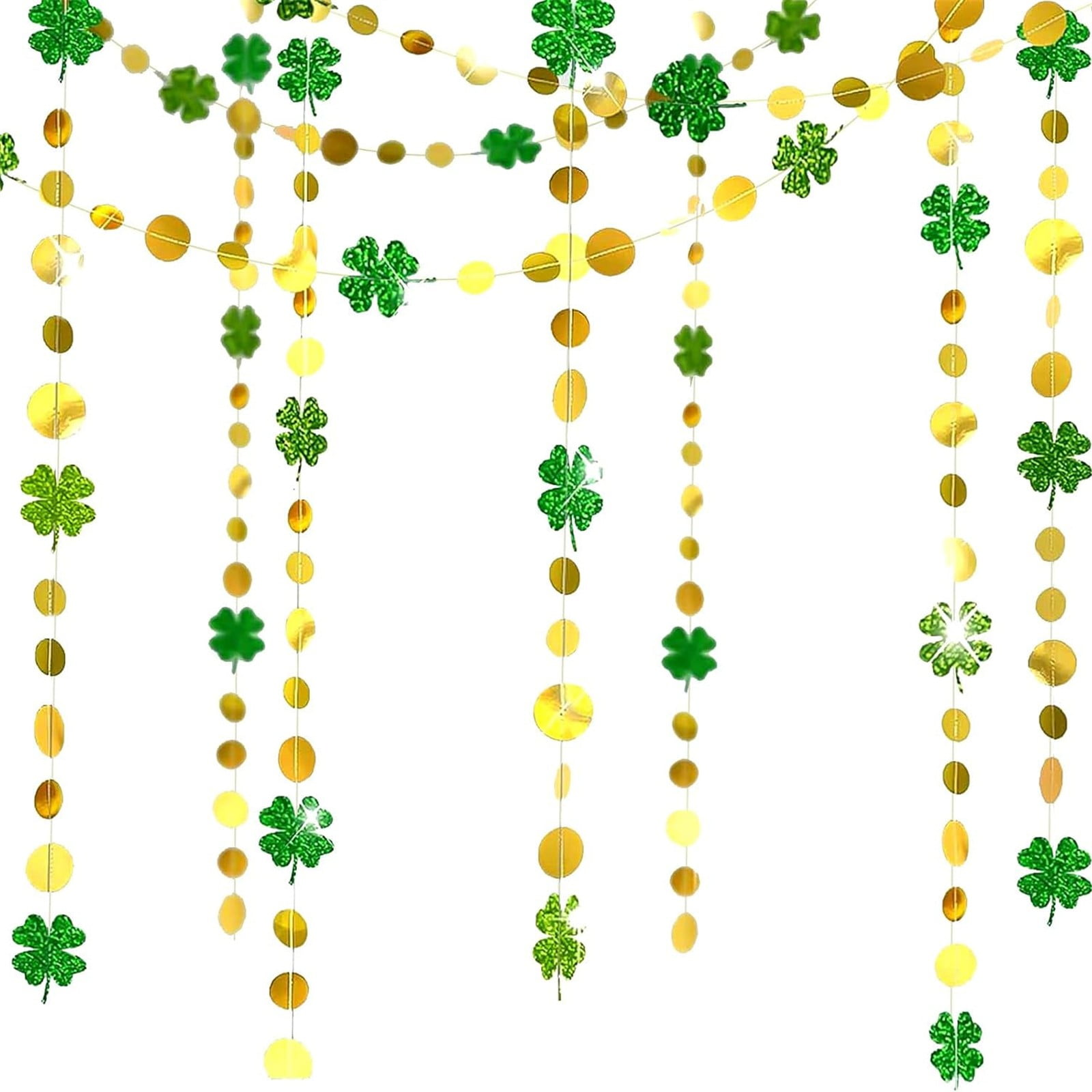 AVYERVO 52ft St Patricks Day Garland, Rustic Home Decor 4 PCS Green ...