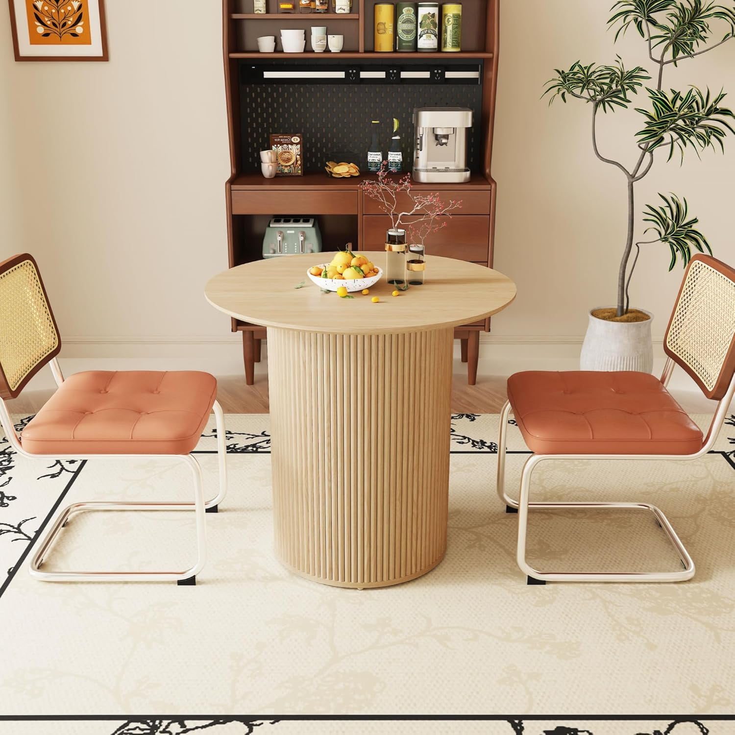 AVZEAR 31.5" Round Dining Table for 2-4 People, Small Kitchen Dinner ...