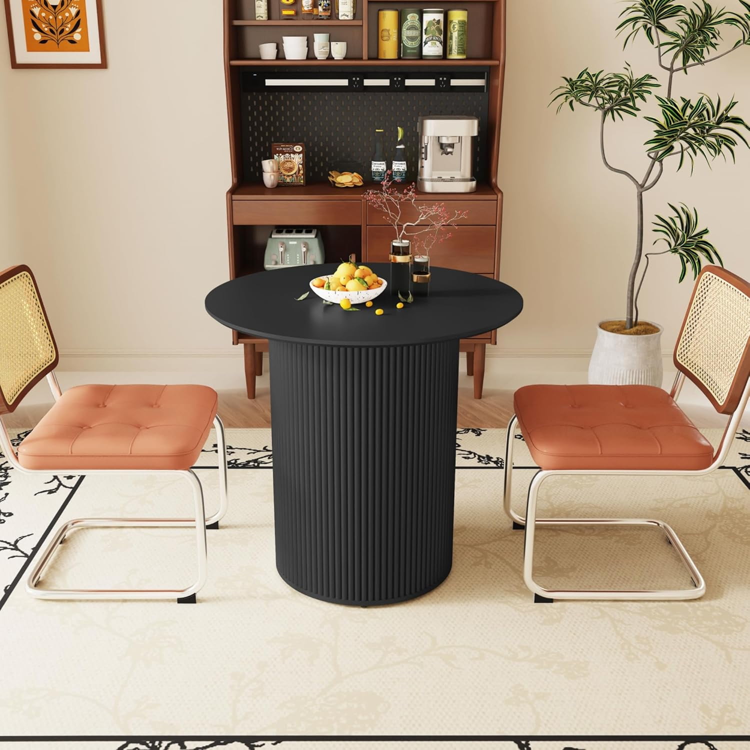 AVZEAR 31.5" Round Dining Table for 2 People, Small Kitchen Dinner ...