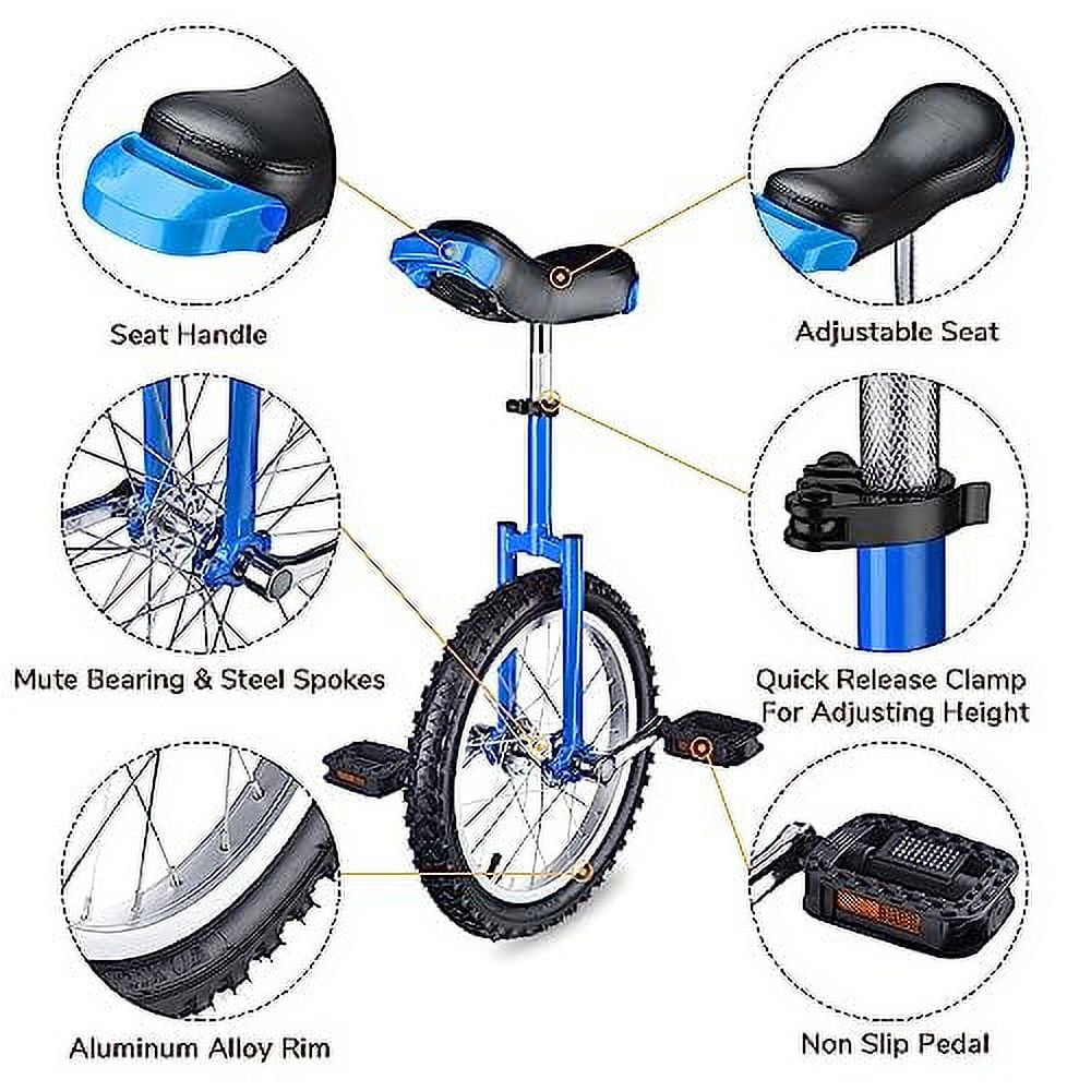 AW 16-24 Inch Wheel Outdoor Unicycle Adjustable Seat Exercise Fit ...
