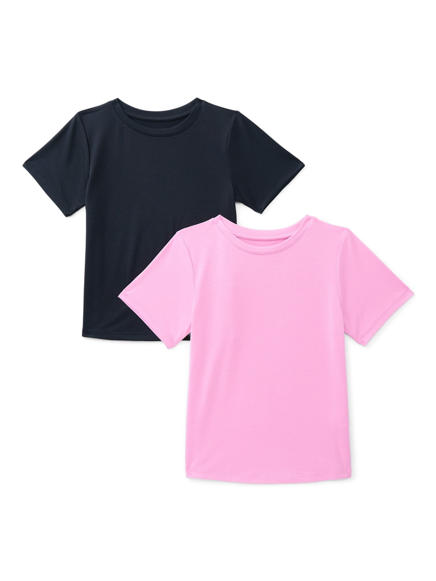 Athletic Works Girls Active Tee with Short Sleeves, 2-Pack, Sizes 4-18 ...