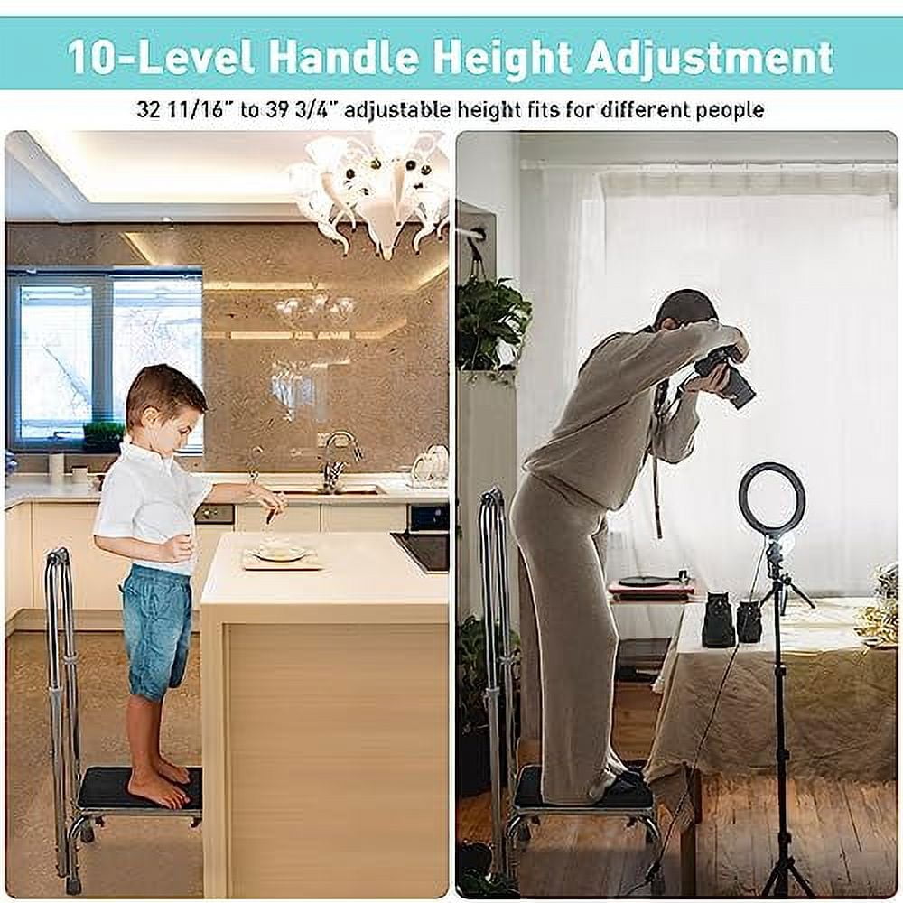 AW 2 Packs Medical Step Stool with Handle 10 Level Height Adjustable ...