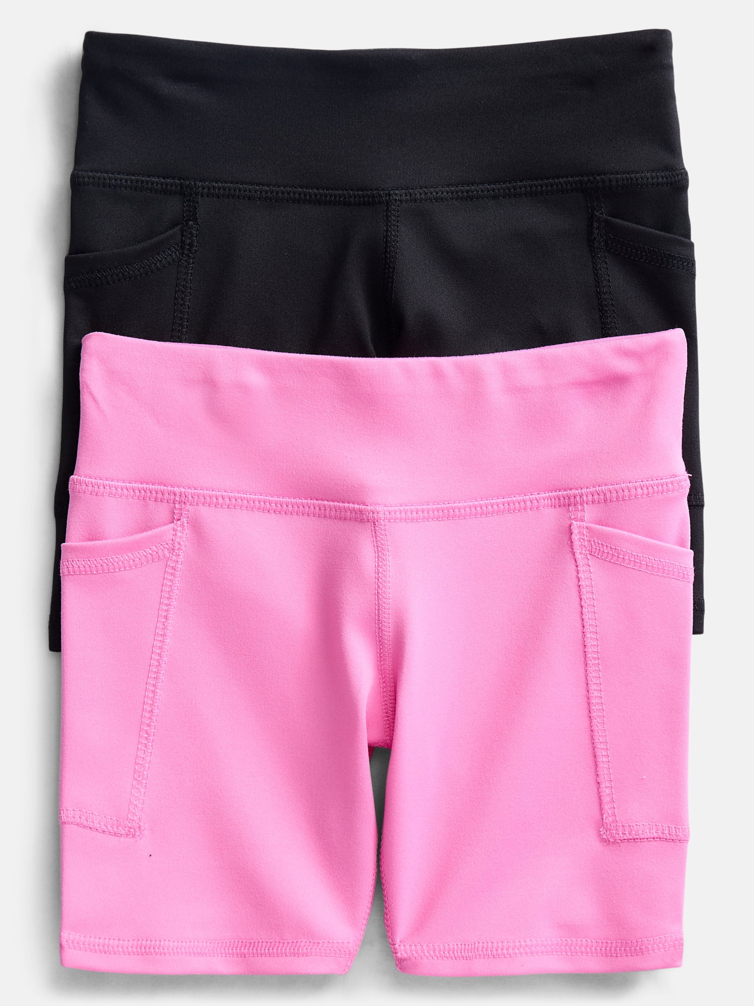 Athletic Works Girls Active Bike Shorts, 2-Pack, Sizes 4-18 & Plus ...