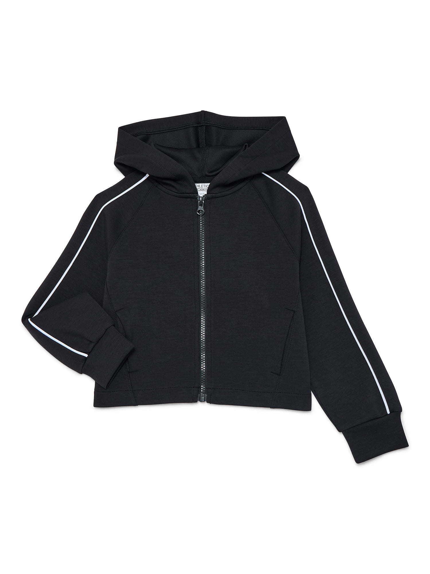 Athletic Works Girls Active Scuba Knit Hooded Zip Top, Sizes 4-18 ...