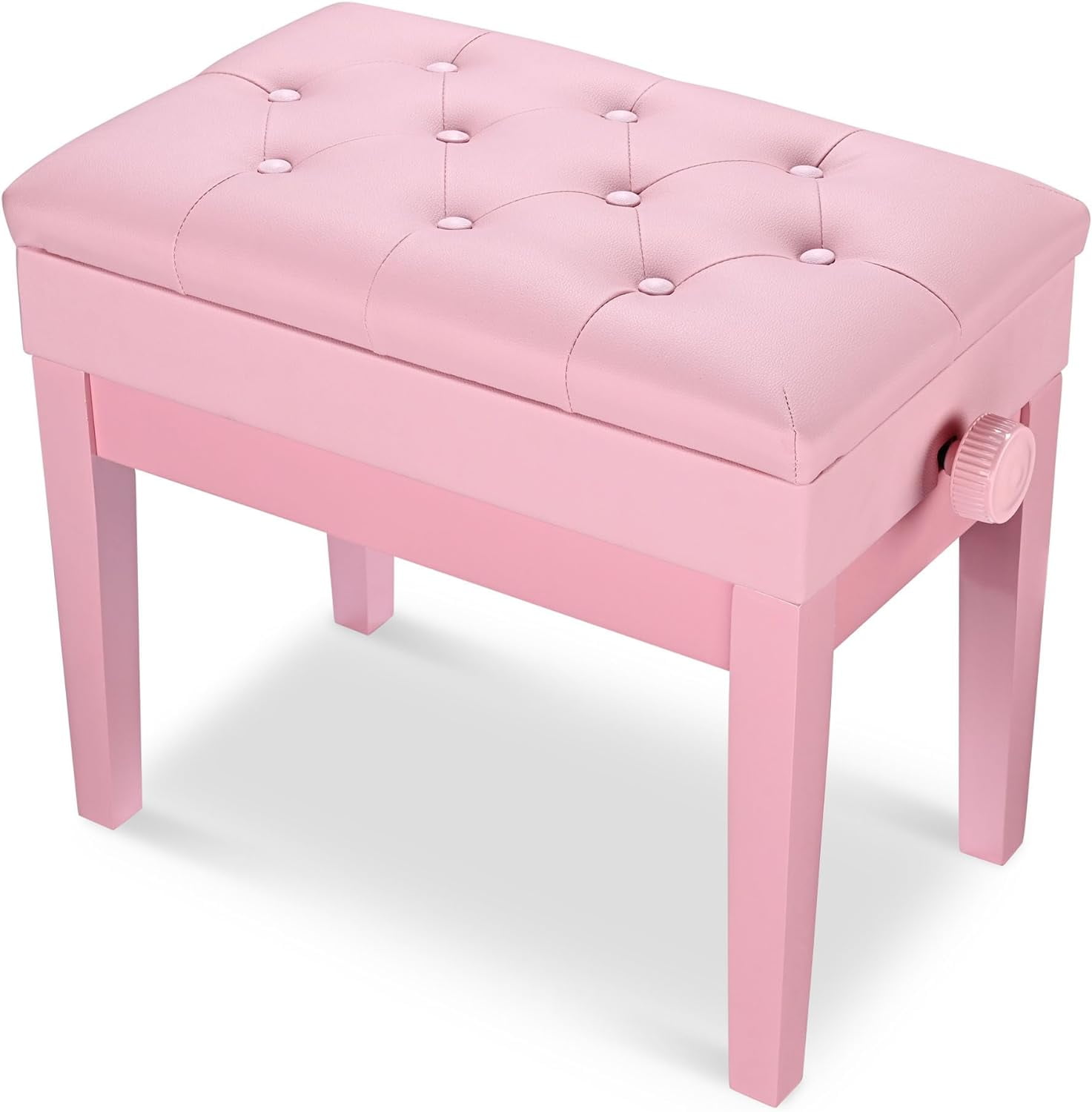 AW Adjustable Height Piano PU Leather Padded Wooden Keyboard Stool ...