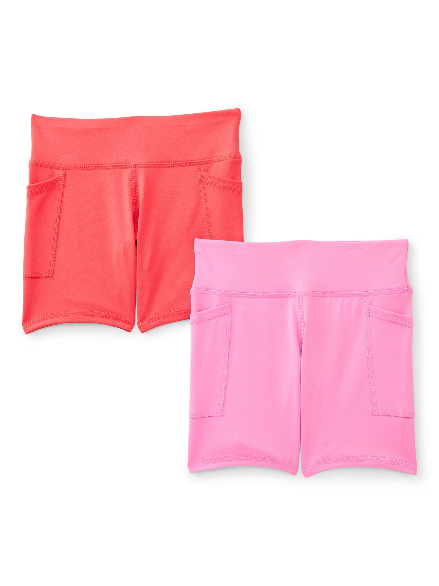Athletic Works Girls Active Bike Shorts, 2-Pack, Sizes 4-18 & Plus - Walmart.com