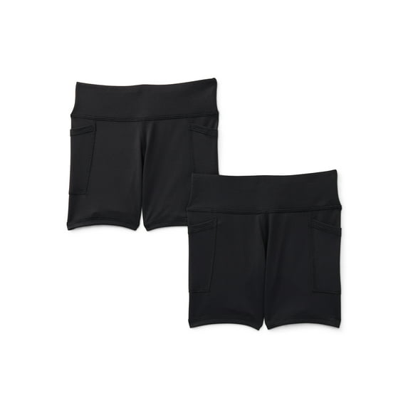 Athletic Works Girls Active Bike Shorts, 2-Pack, Sizes 4-18 & Plus - Walmart.com