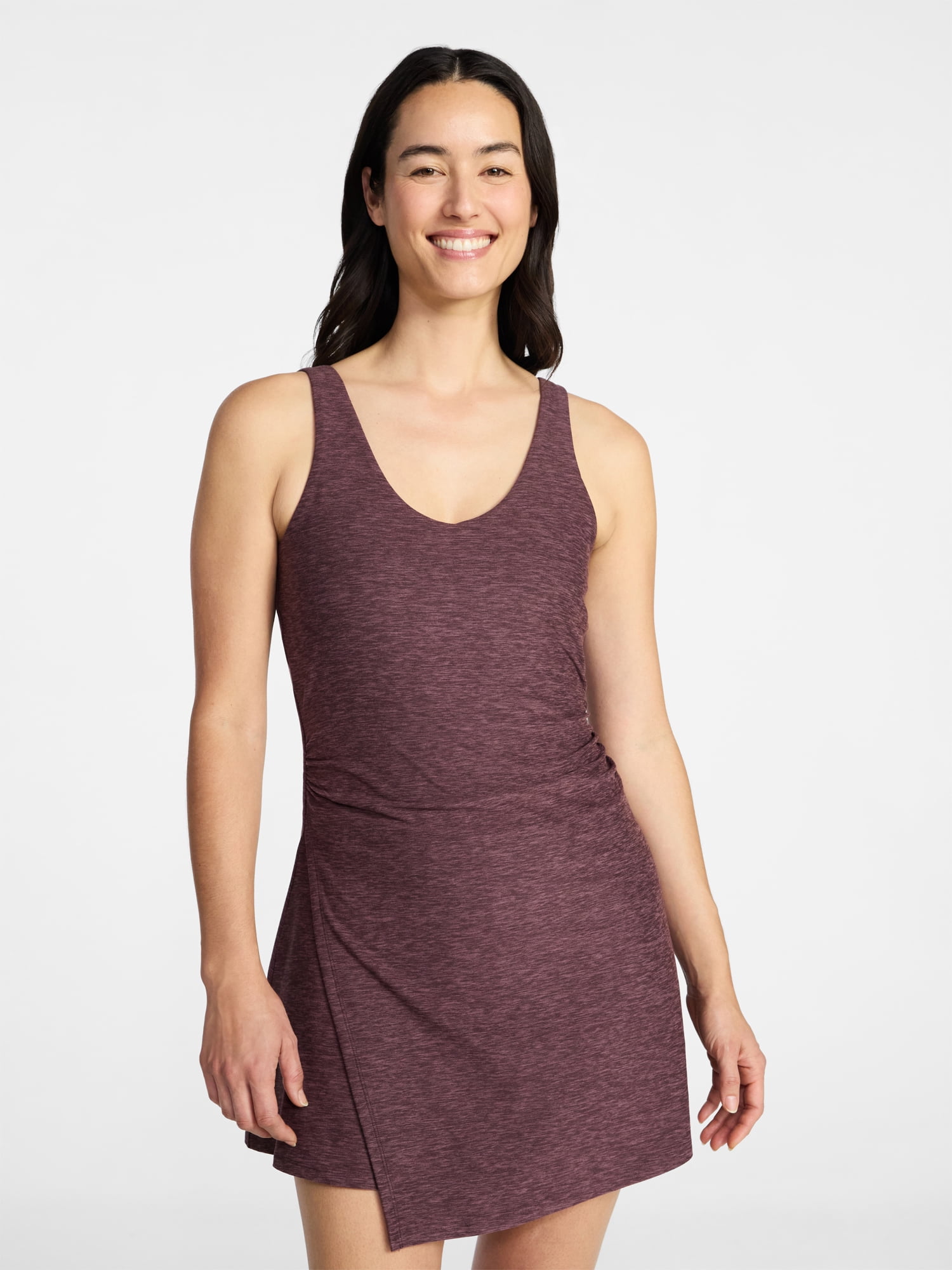 Athletic Works Women's and Women's Plus ButterCore Wrap Dress, Sizes XS ...