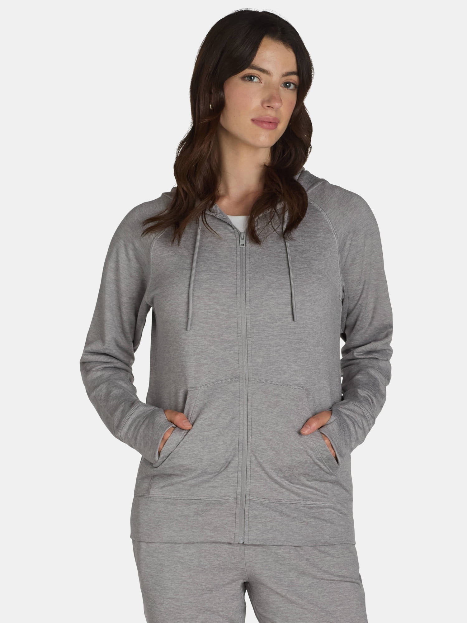 Athletic Works Women's and Women's Plus ButterCore Zip-Up Hoodie, Sizes ...