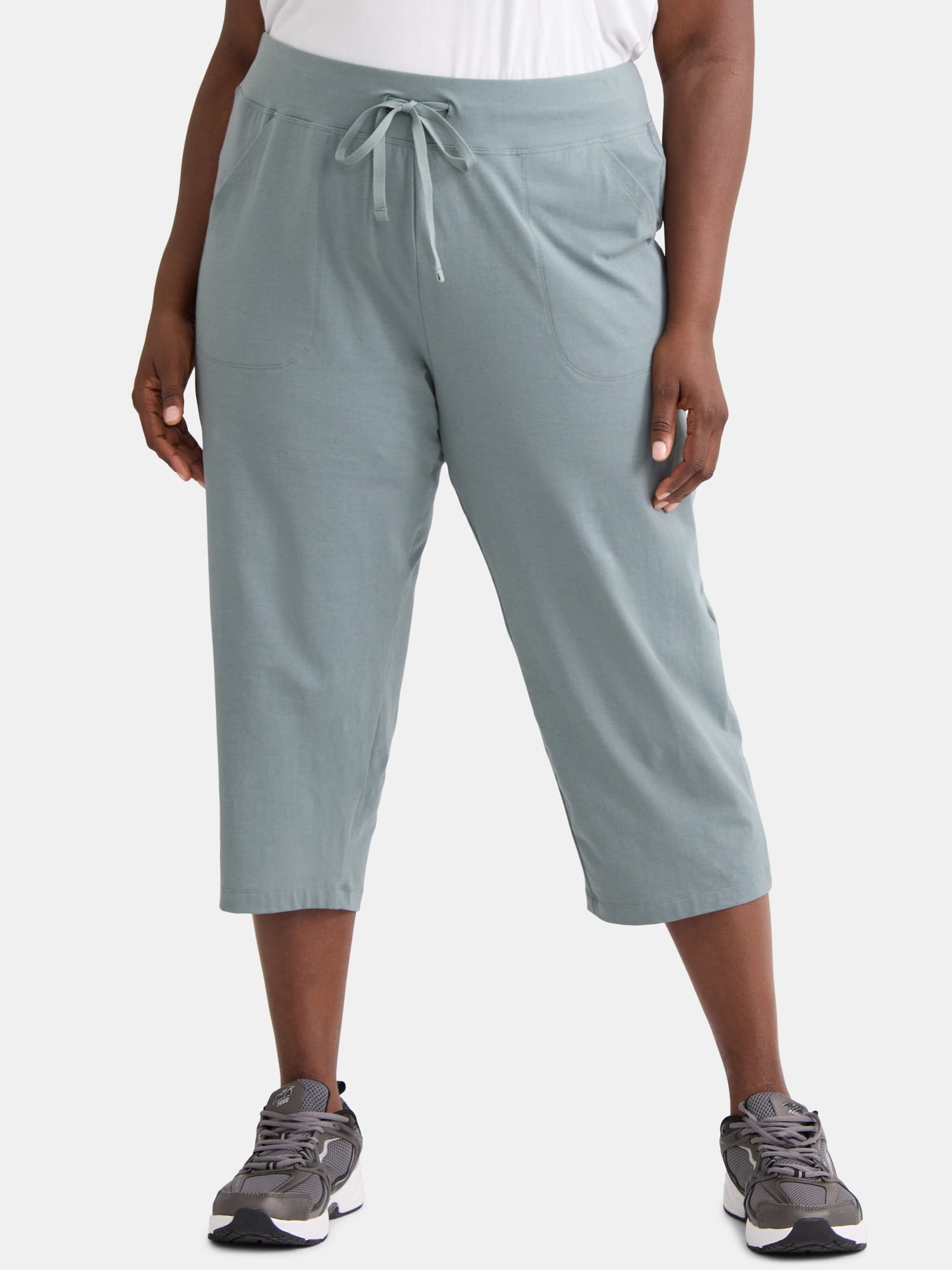 Athletic Works Women's and Women's Plus Core Knit Capri, Sizes XS-4X ...