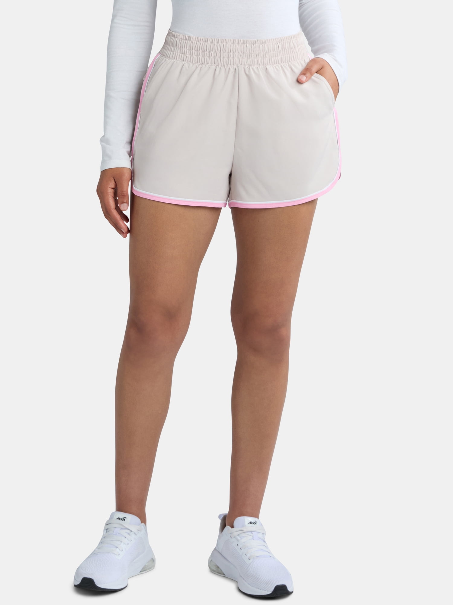 Athletic Works Women's and Women's Plus Piped Running Shorts, Sizes XS ...