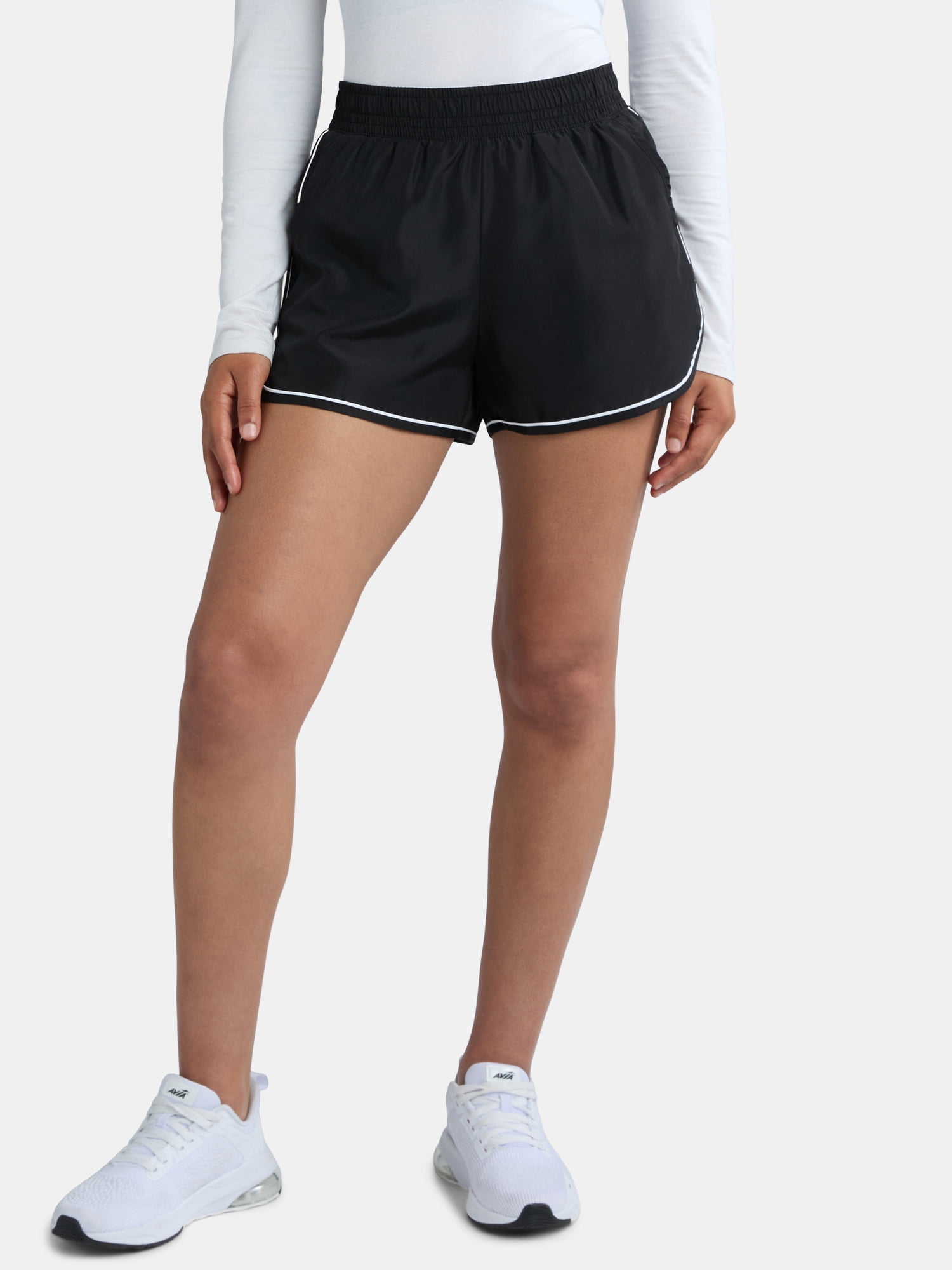 Athletic Works Women's and Women's Plus Piped Running Shorts, Sizes XS ...