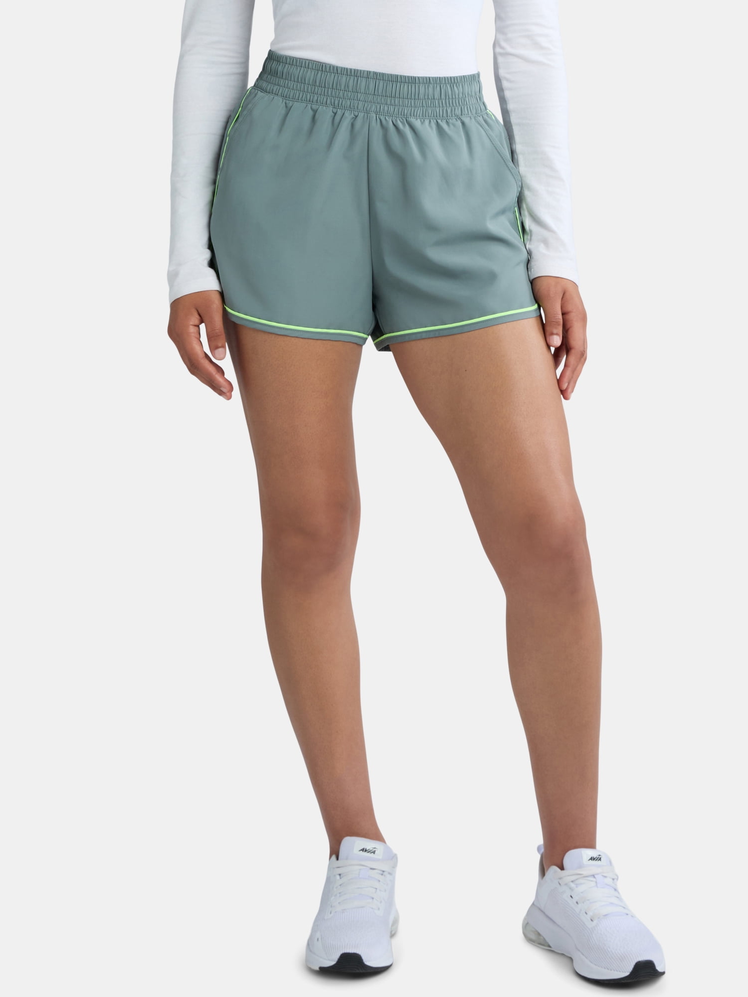 Athletic Works Women's and Women's Plus Piped Running Shorts, Sizes XS ...