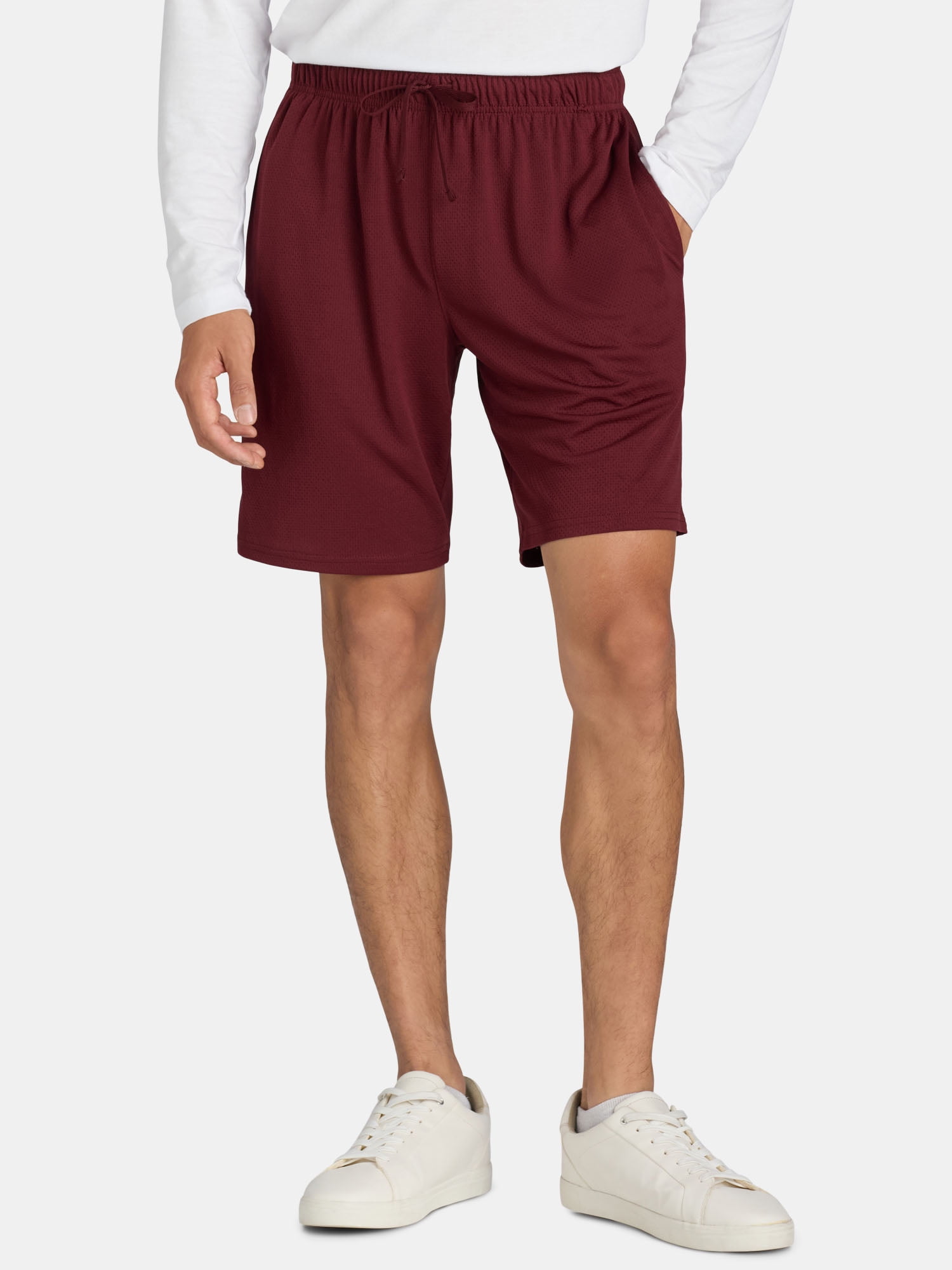 Athletic Works Men's and Big Men's Active Mesh Shorts, 9" Inseam, Sizes ...