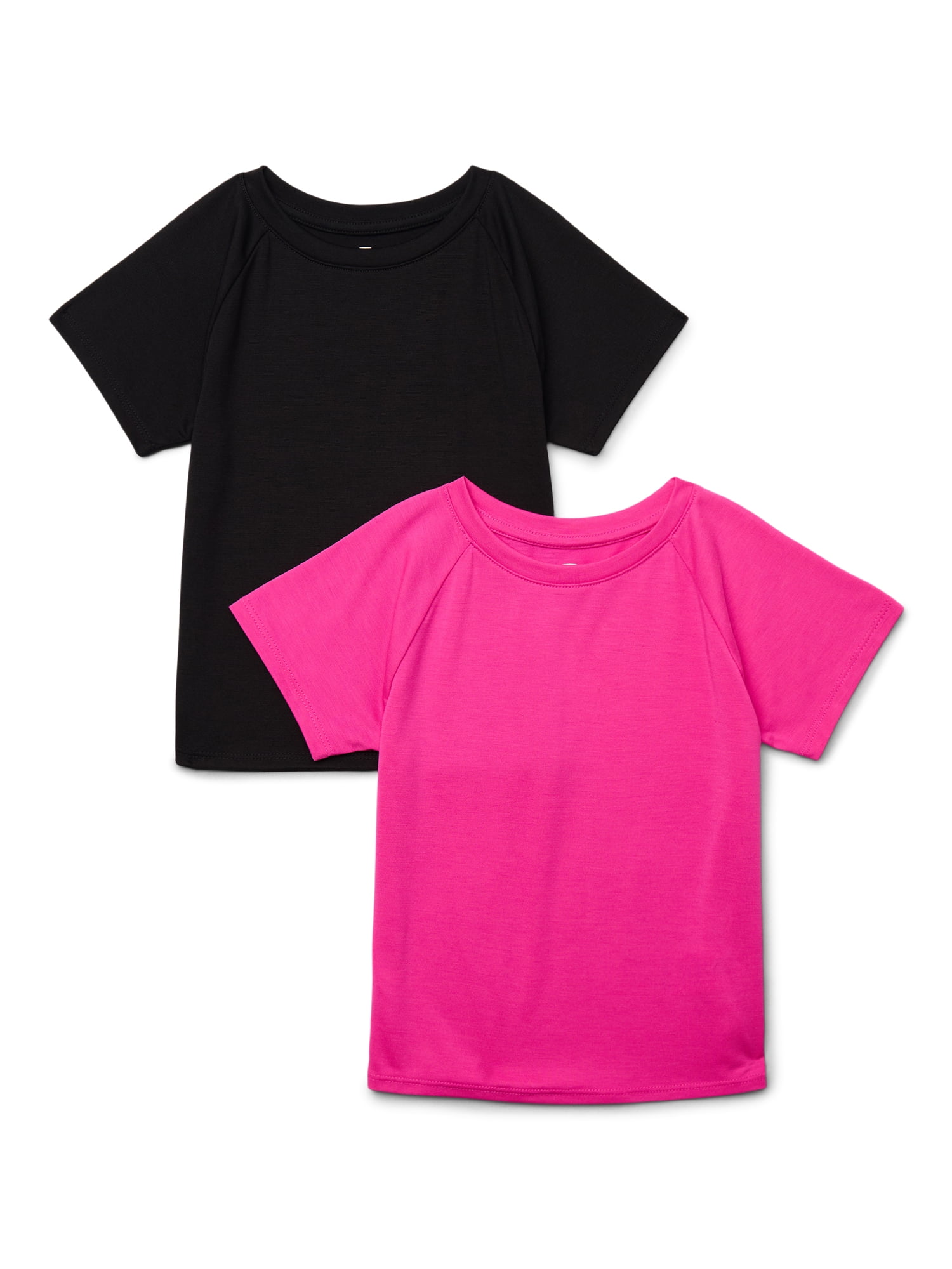 Athletic Works Girls Active Tee with Short Sleeves, 2-Pack, Sizes 4-18 ...