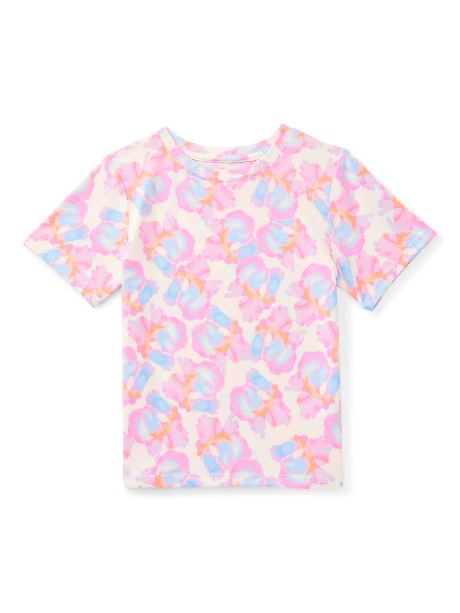Athletic Works Girls Active Tee with Short Sleeves, Sizes 4-18 & Plus ...