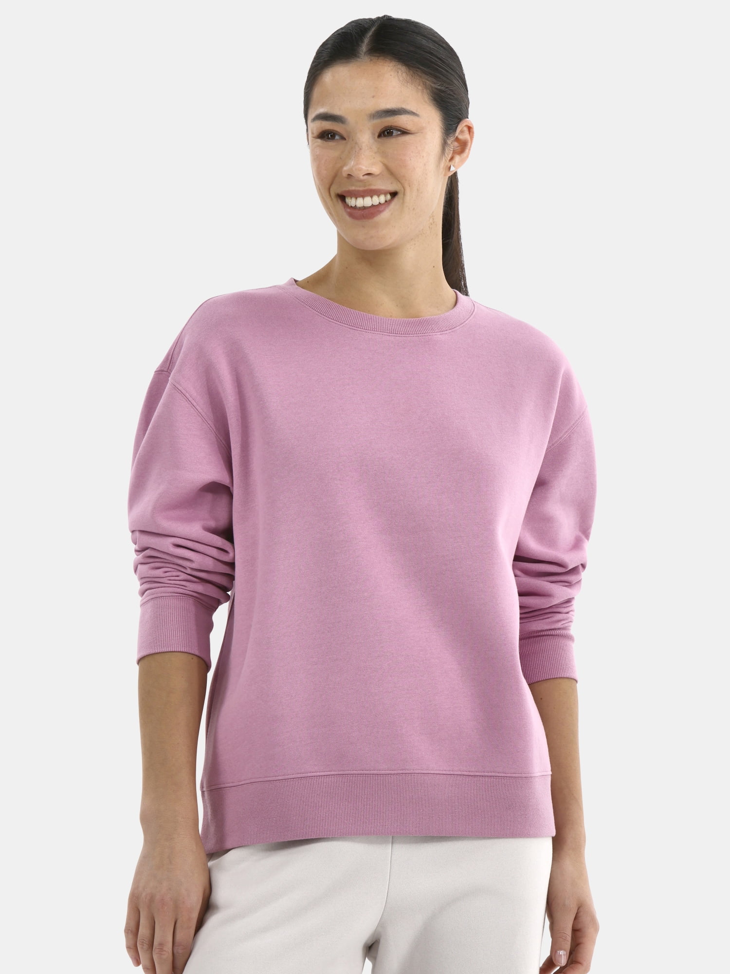 Athletic Works Women's Crewneck Fleece Sweatshirt, Sizes XS-XXXL ...