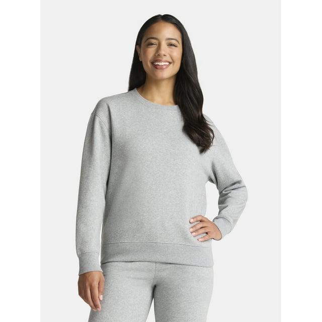 Athletic Works Women's Crewneck Fleece Sweatshirt, Sizes XS-XXXL ...