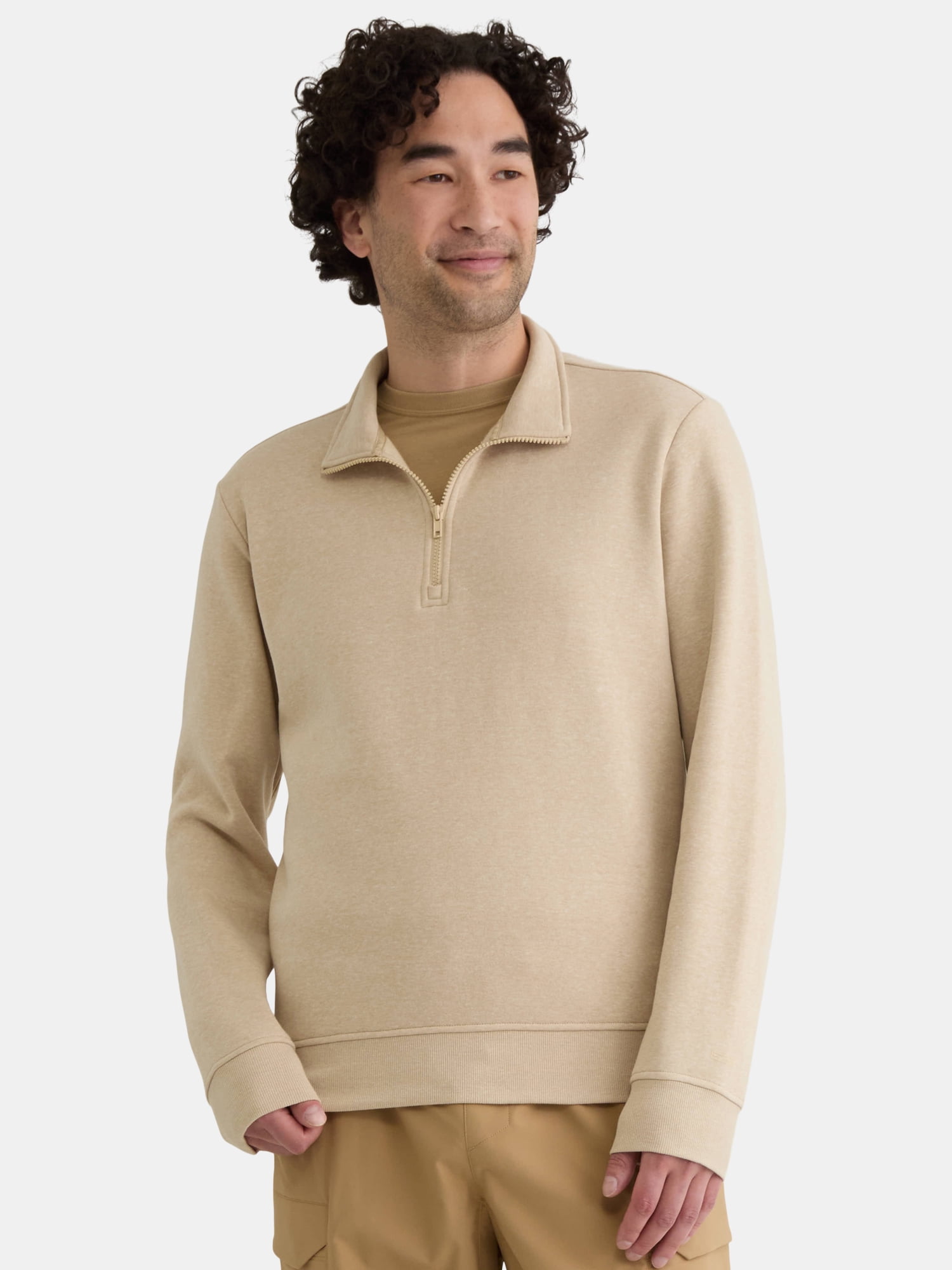 Athletic Works Men's Active Fleece Quarter Zip Sweatshirt, Size XS-5XL ...