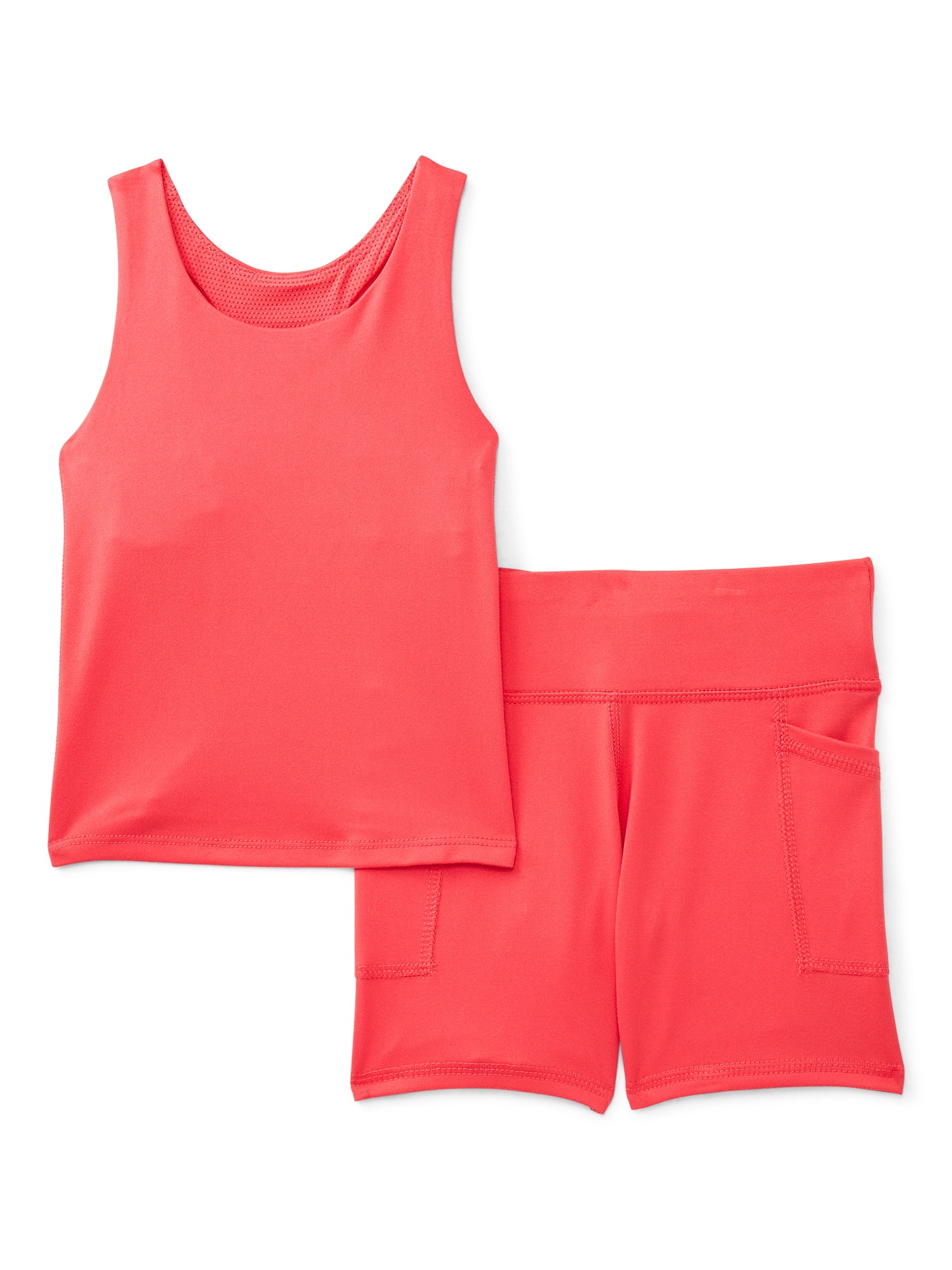 Athletic Works Girls Longline Bra and Bike Shorts Set, 2-Piece, Sizes 4-18 & Plus - Walmart.com