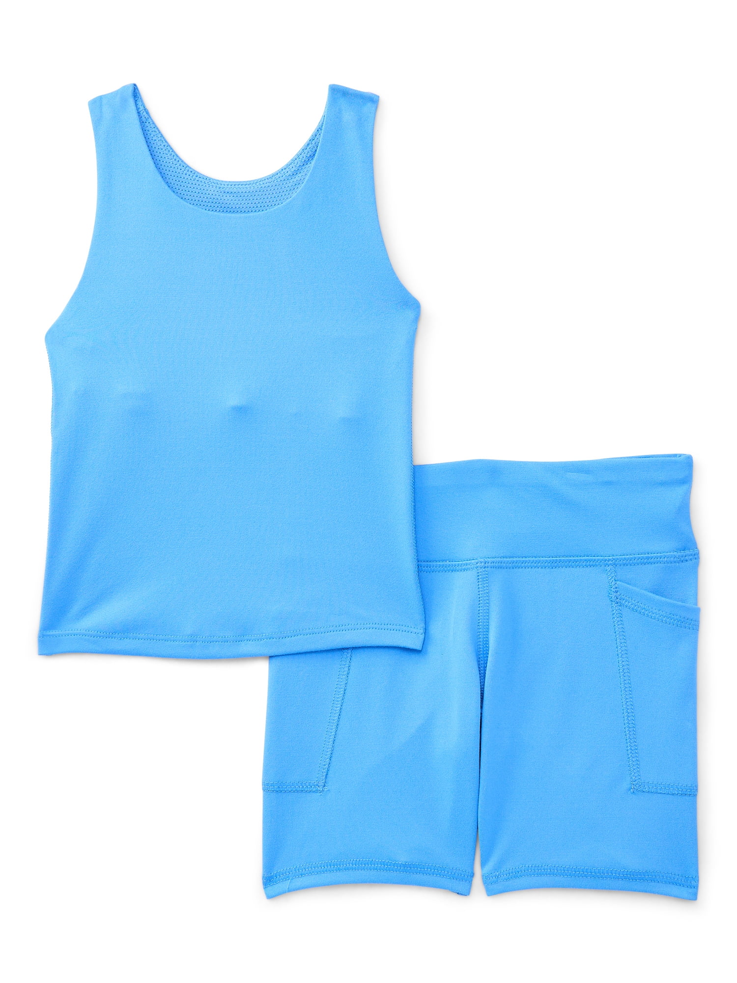 Athletic Works Girls Longline Bra and Bike Shorts Set, 2-Piece, Sizes 4-18 & Plus - Walmart.com