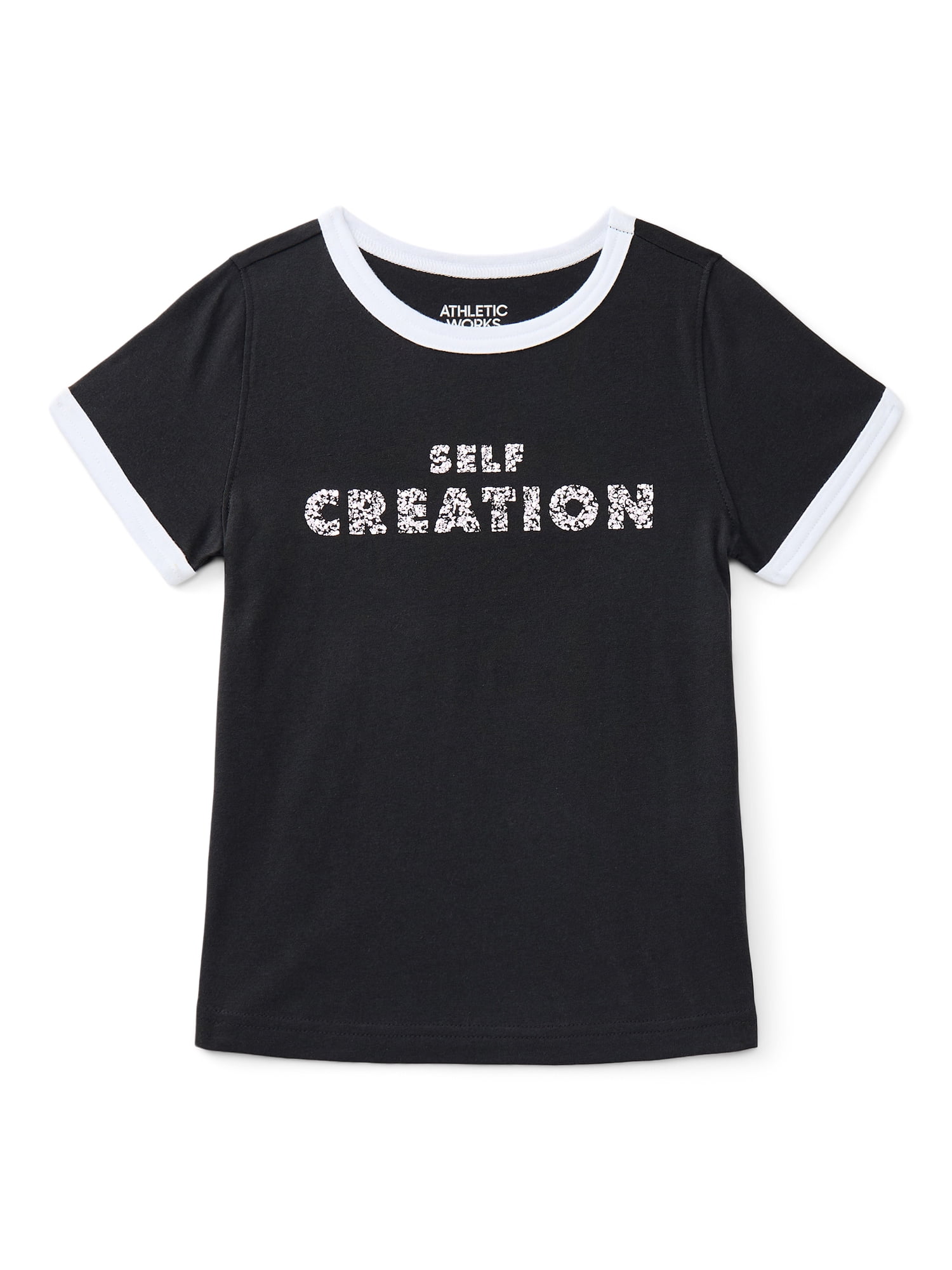 Athletic Works Girls Active Graphic Tee with Short Sleeves, Sizes 4-18 ...