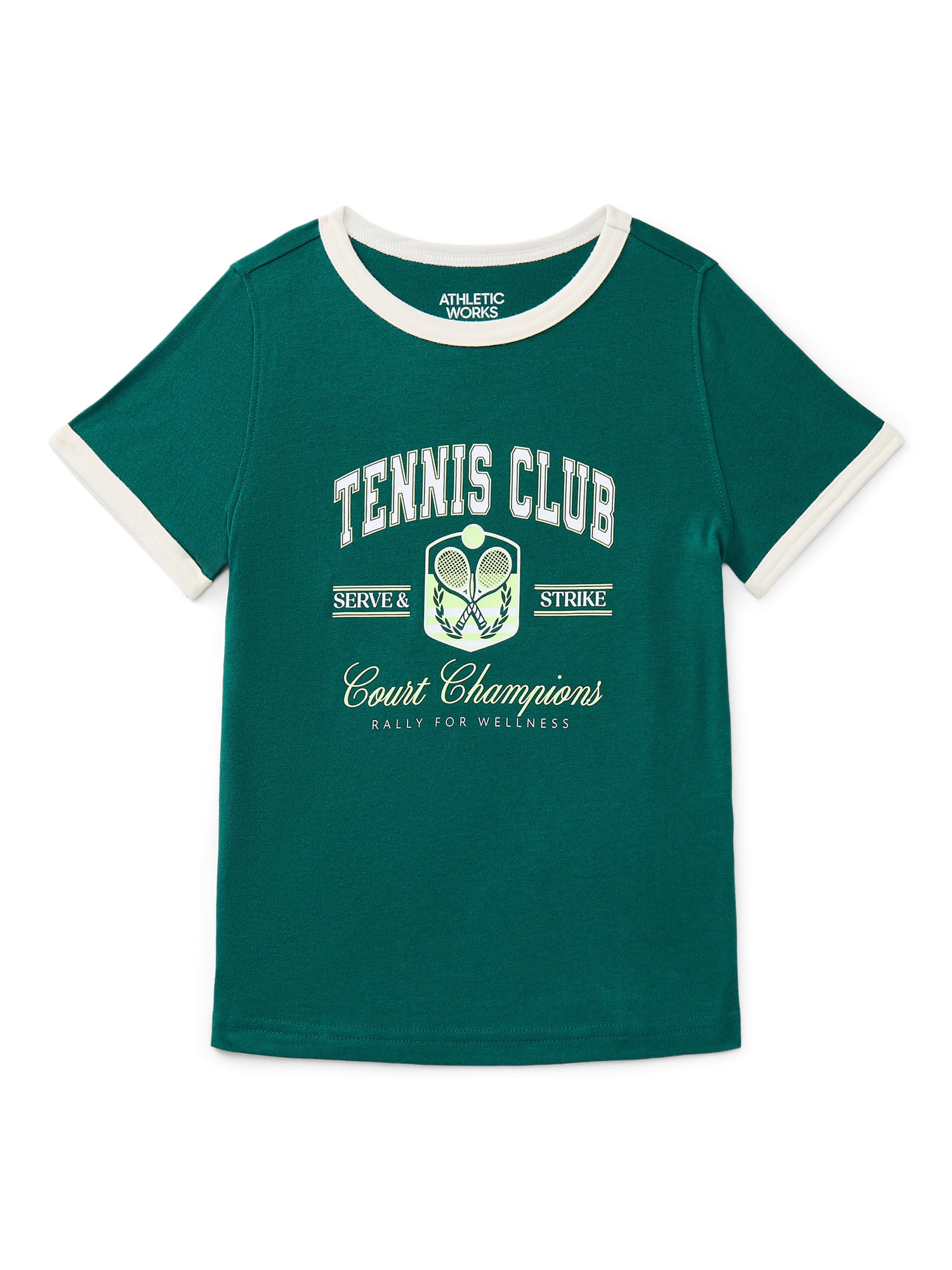 Athletic Works Girls Active Graphic Tee with Short Sleeves, Sizes 4-18 ...