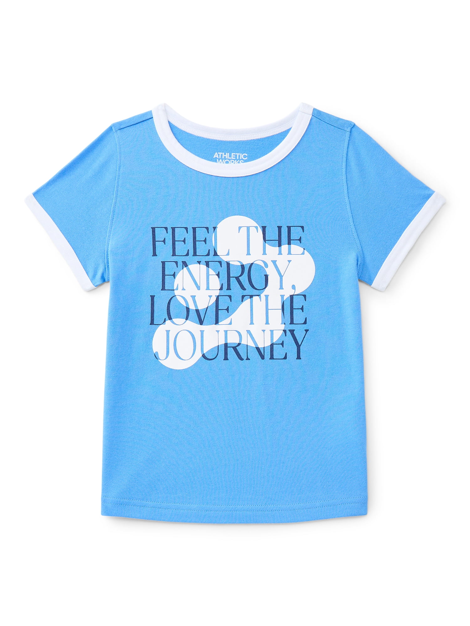 Athletic Works Girls Active Graphic Tee with Short Sleeves, Sizes 4-18 ...