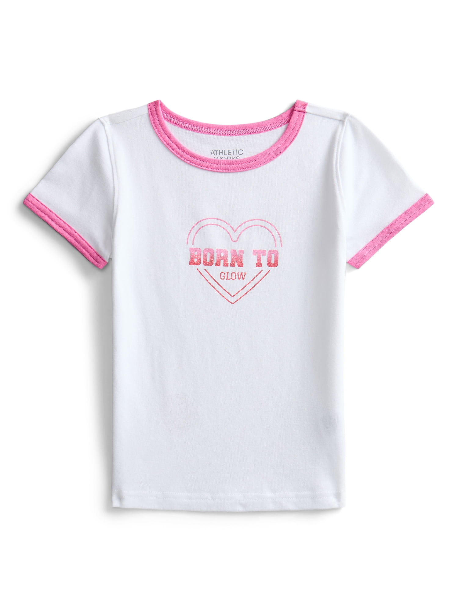Athletic Works Girls Active Graphic Tee with Short Sleeves, Sizes 4-18 ...