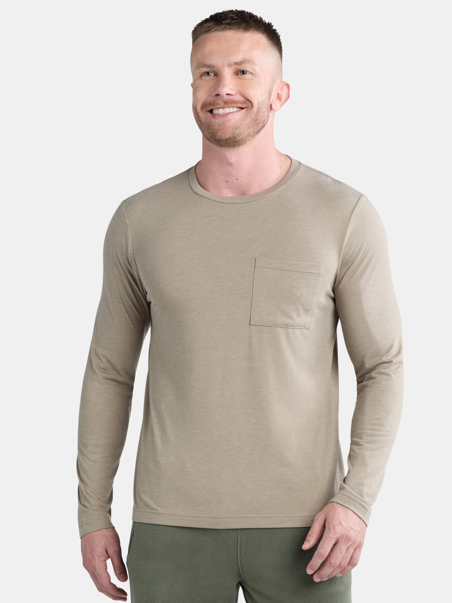 Athletic Works Men's and Big Men's Tri Blend Pocket Tee, Sizes XS-5XL ...