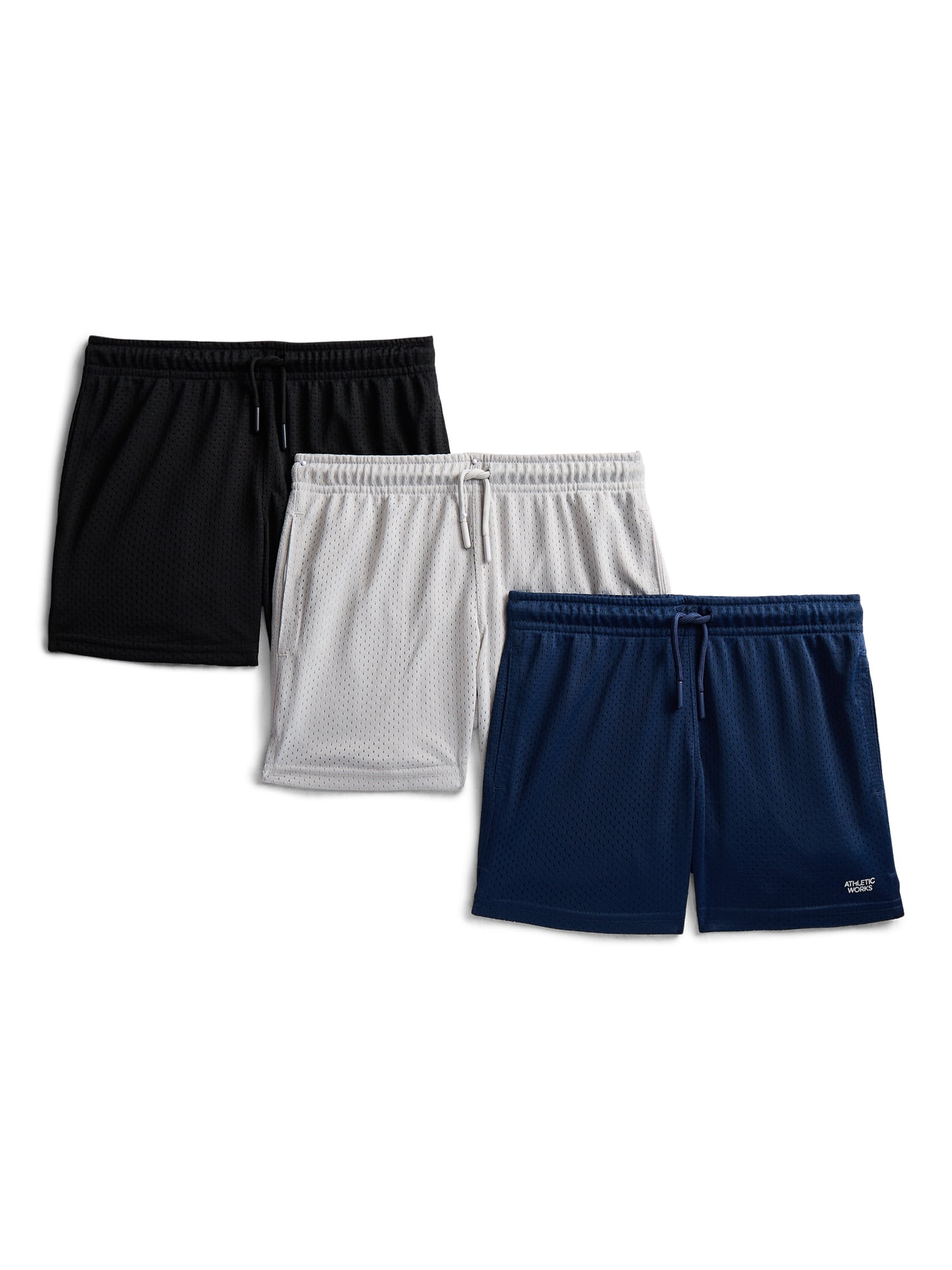 Athletic Works Boys Mesh Shorts, 3-Pack, Sizes 4-18 & Husky - Walmart.com