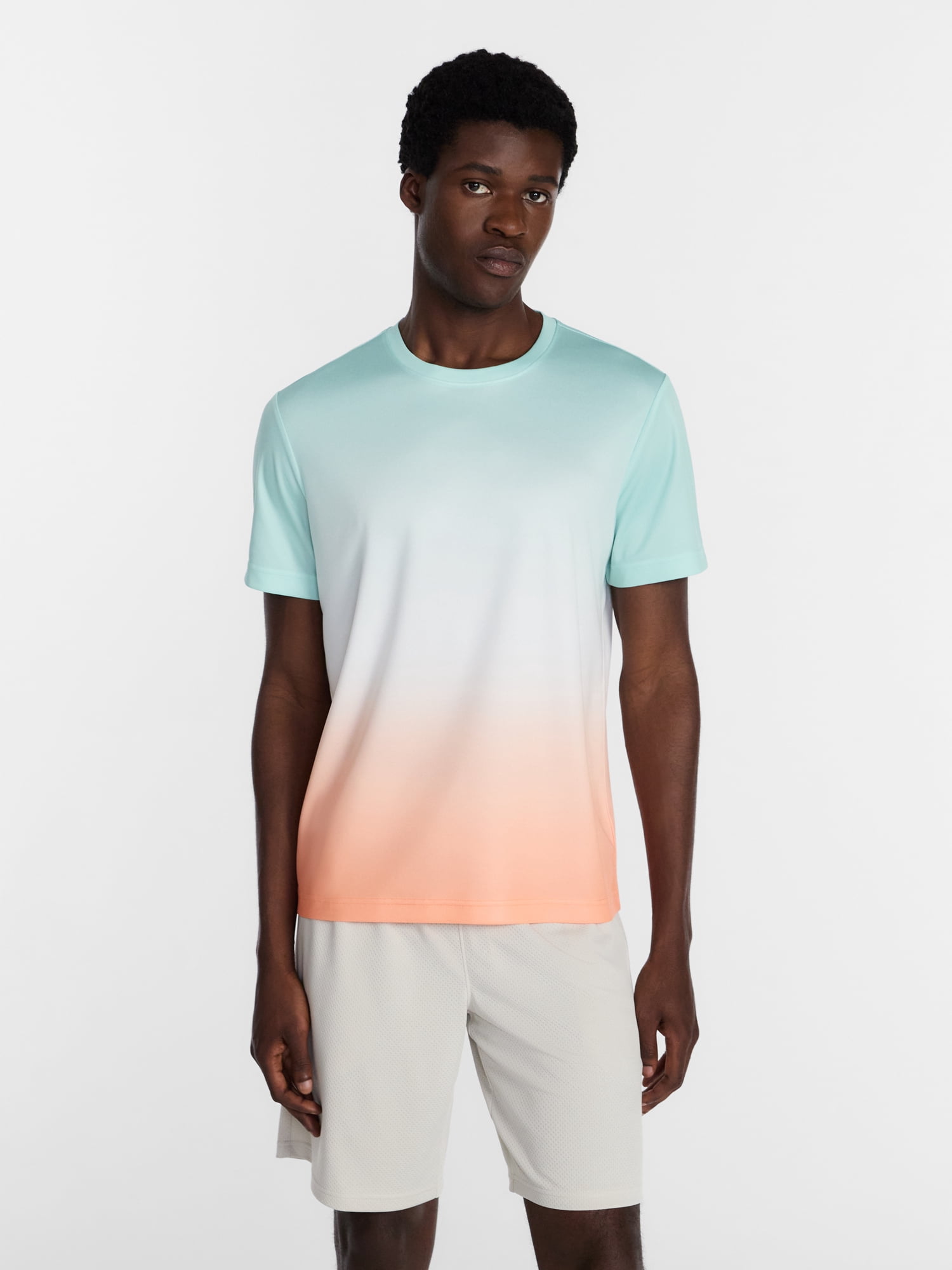 Athletic Works Men's and Big Men's Ombre Mesh Tee, Sizes XS-4XLT ...