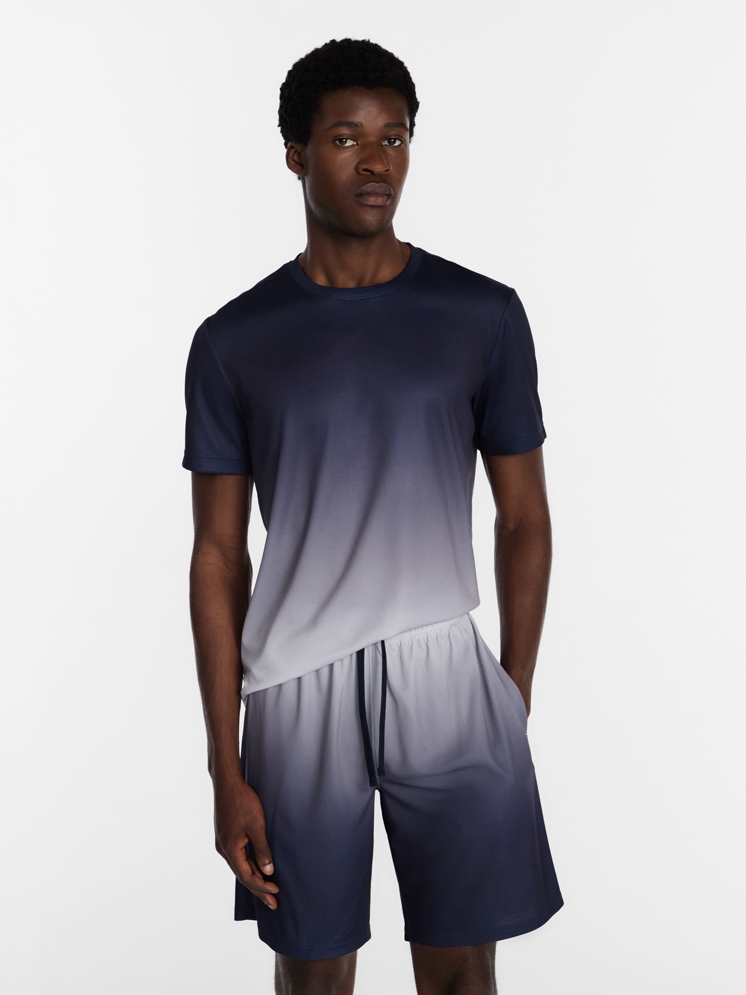 Athletic Works Men's and Big Men's Ombre Mesh Tee, Sizes XS-4XLT ...